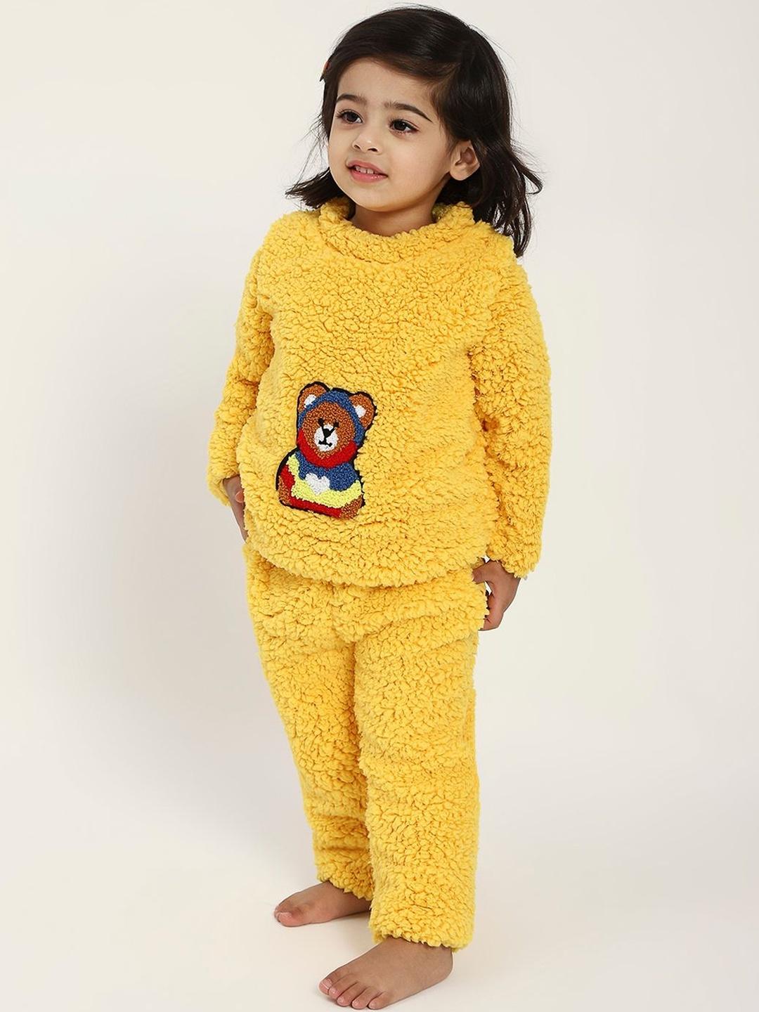 Buy SPUNKIES Kids Teddy Embroidered Fleece Co Ord Set - Clothing Set ...