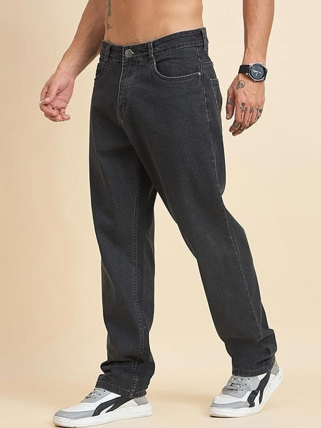 Buy AngelFab Men Relaxed Fit High Rise Light Fade Stretchable Jeans ...