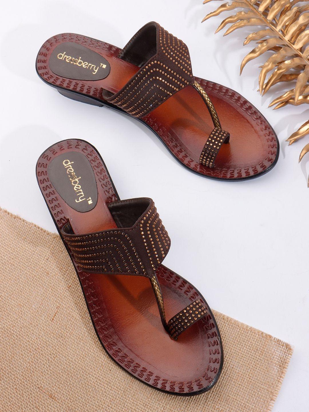 Buy DressBerry Textured Leather Block Sandals - Heels for Women ...