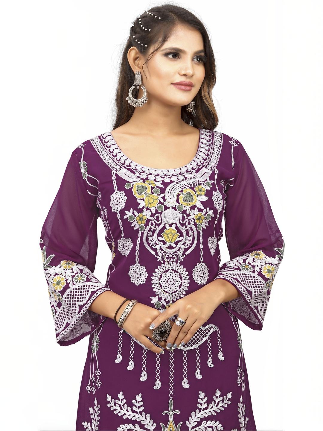 Buy Snizvi Women Ethnic Motifs Embroidered Regular Thread Work Kurta ...