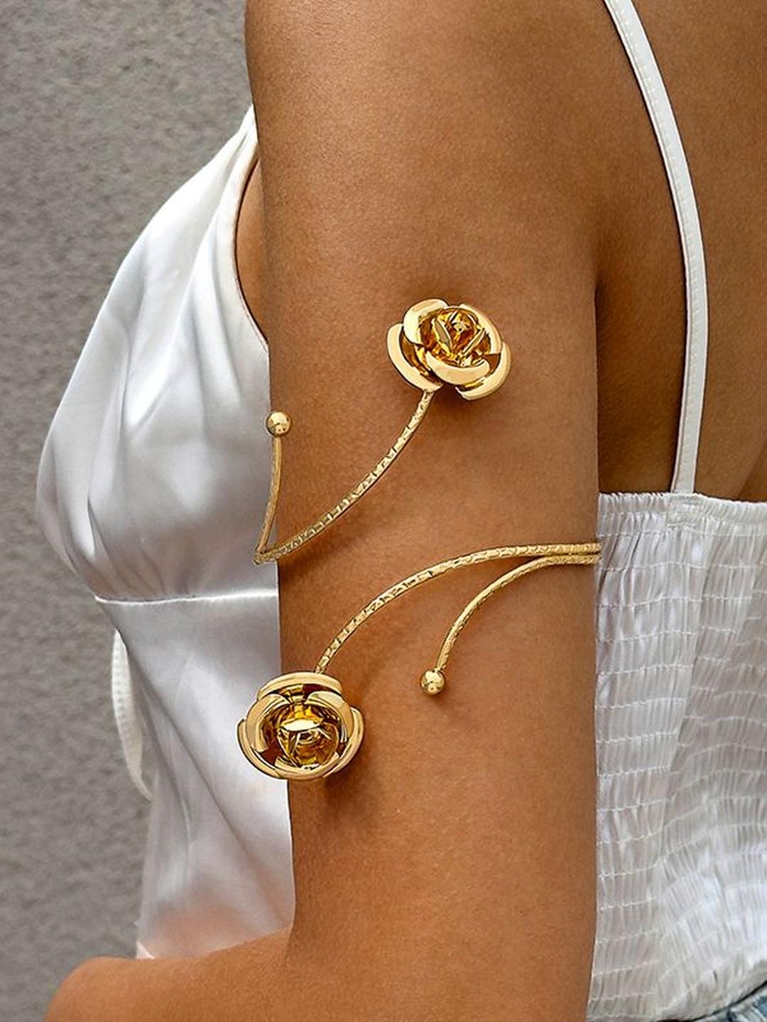 Buy Shining Diva Fashion Women Gold Plated Armlet Bracelet - Bracelet ...