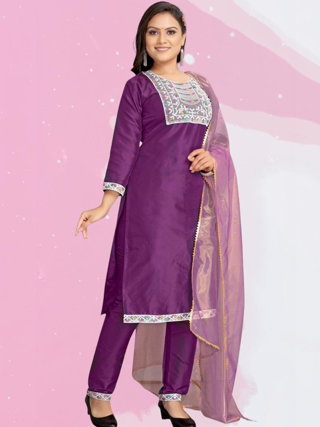 Buy Snizvi Women Ethnic Motifs Embroidered Regular Thread Work Kurta ...