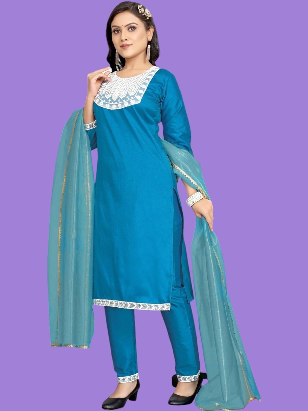 Buy Snizvi Women Ethnic Motifs Embroidered Regular Thread Work Kurta ...