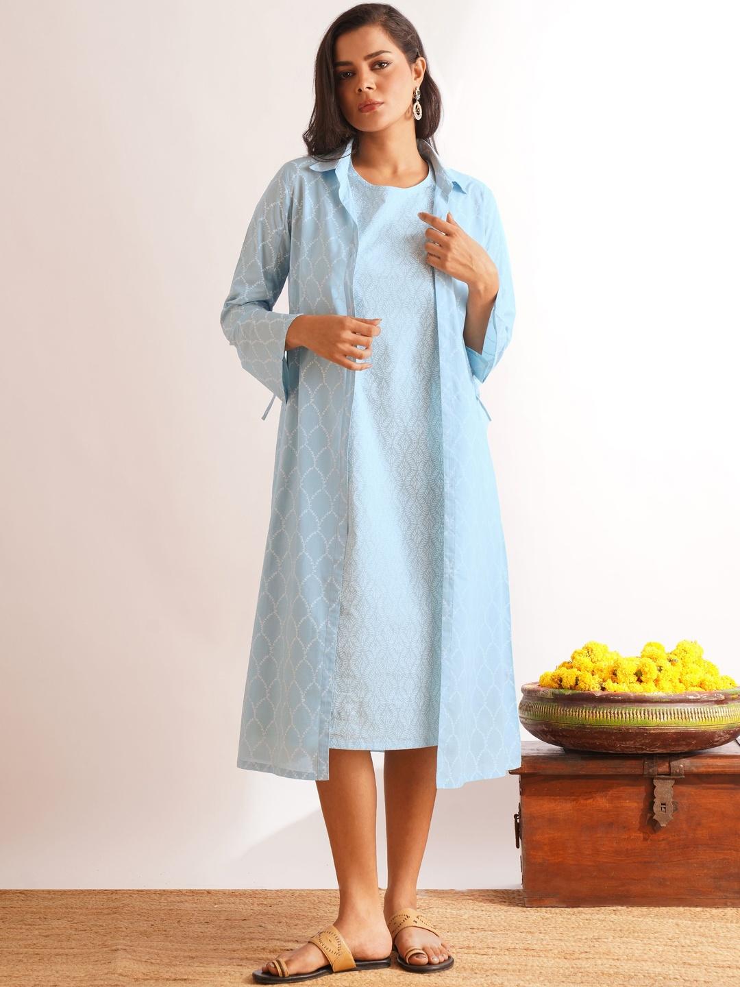 Buy JAYPORE Print A Line Midi Dress - Dresses for Women 38219767 | Myntra