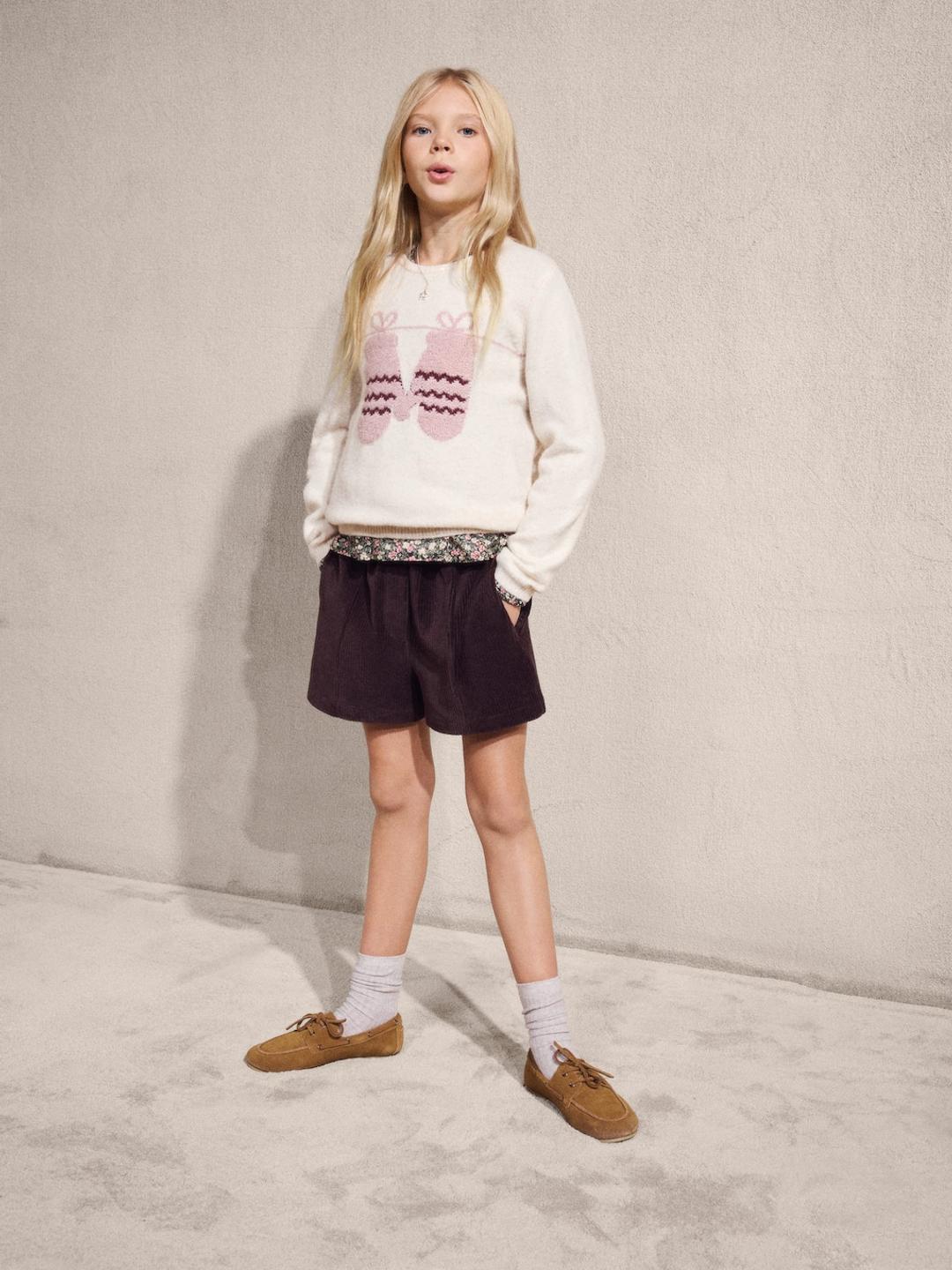 Buy Mango Kids Girls Self Design Sweater - Sweaters for Girls 37886477 ...