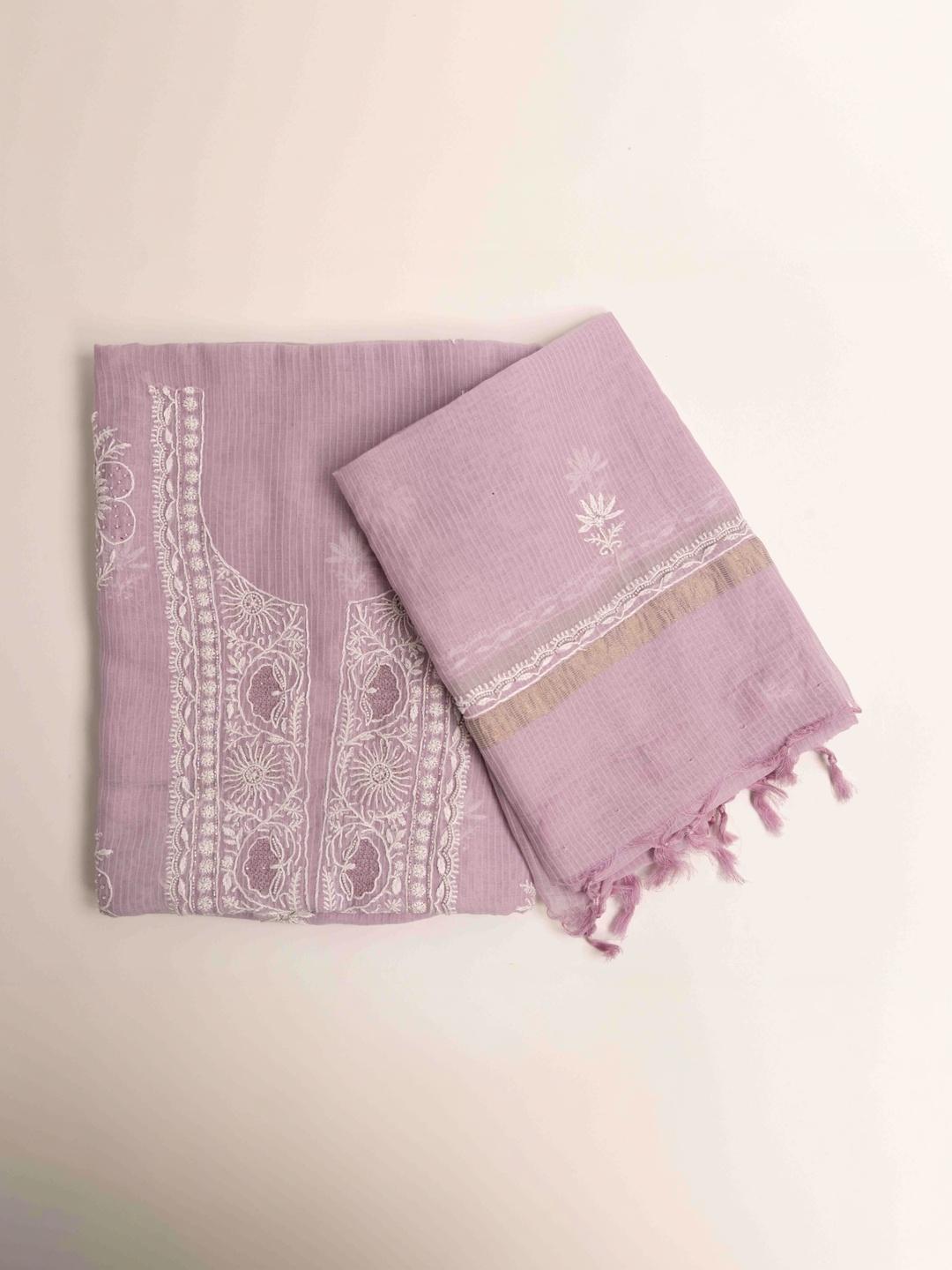 Buy WINK&WISH Embroidered Pure Cotton Unstitched Dress Material - Dress ...