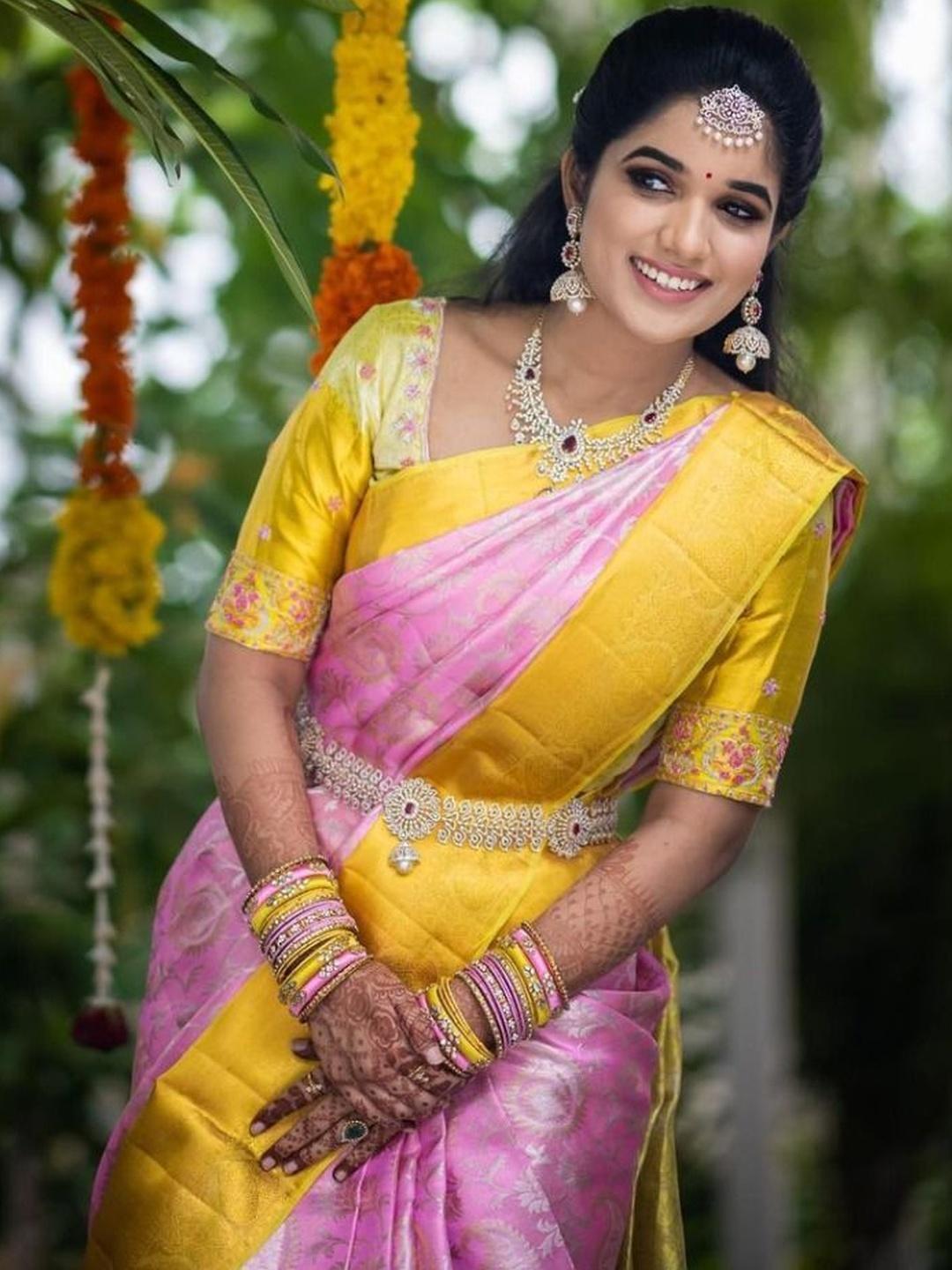 Buy Aavisa Queency Art Silk Designer Kanjeevaram Saree - Sarees for ...