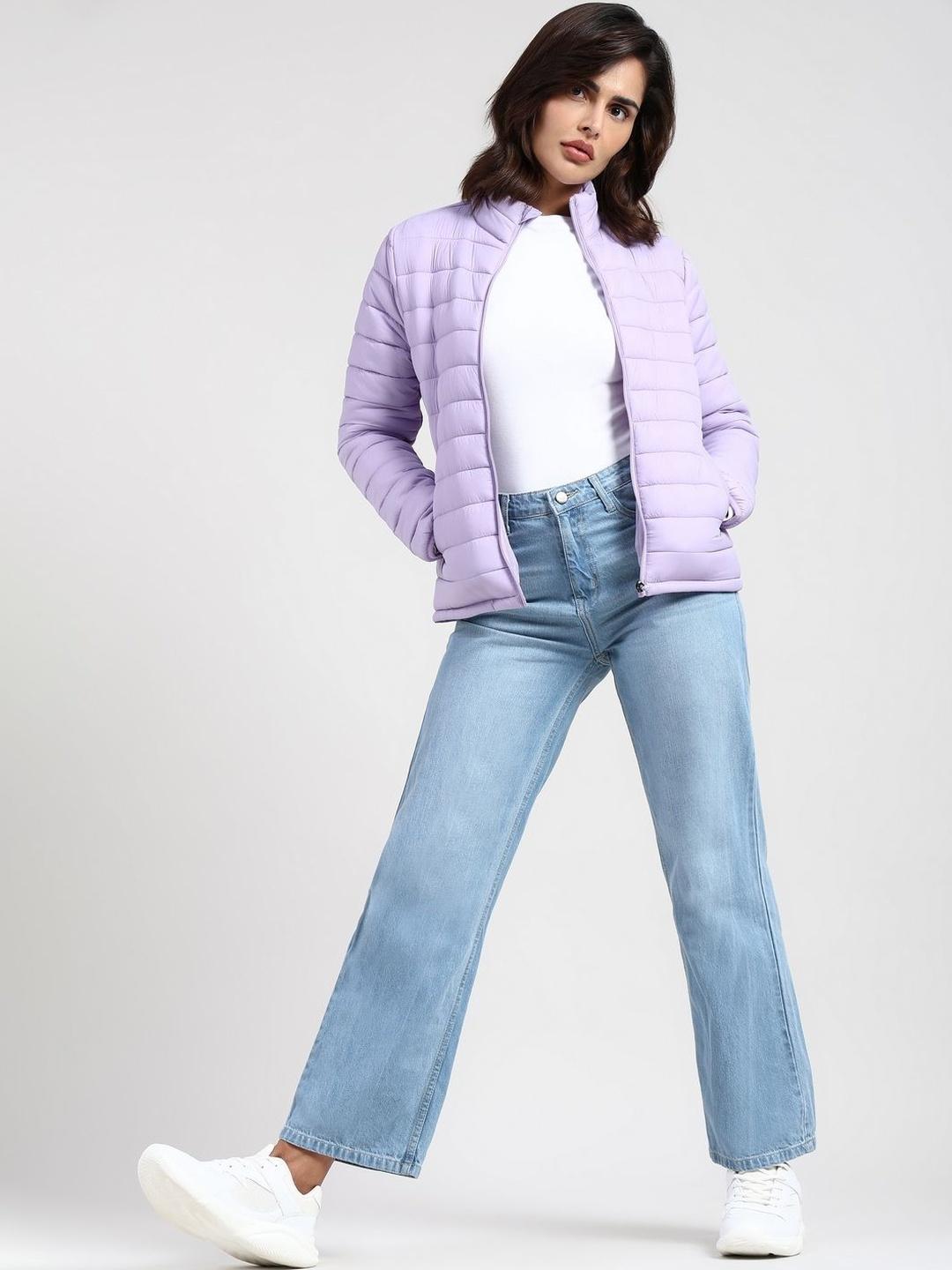 Buy Women Solid Full Sleeves Functional Pocket Puffer Jacket - Jackets ...