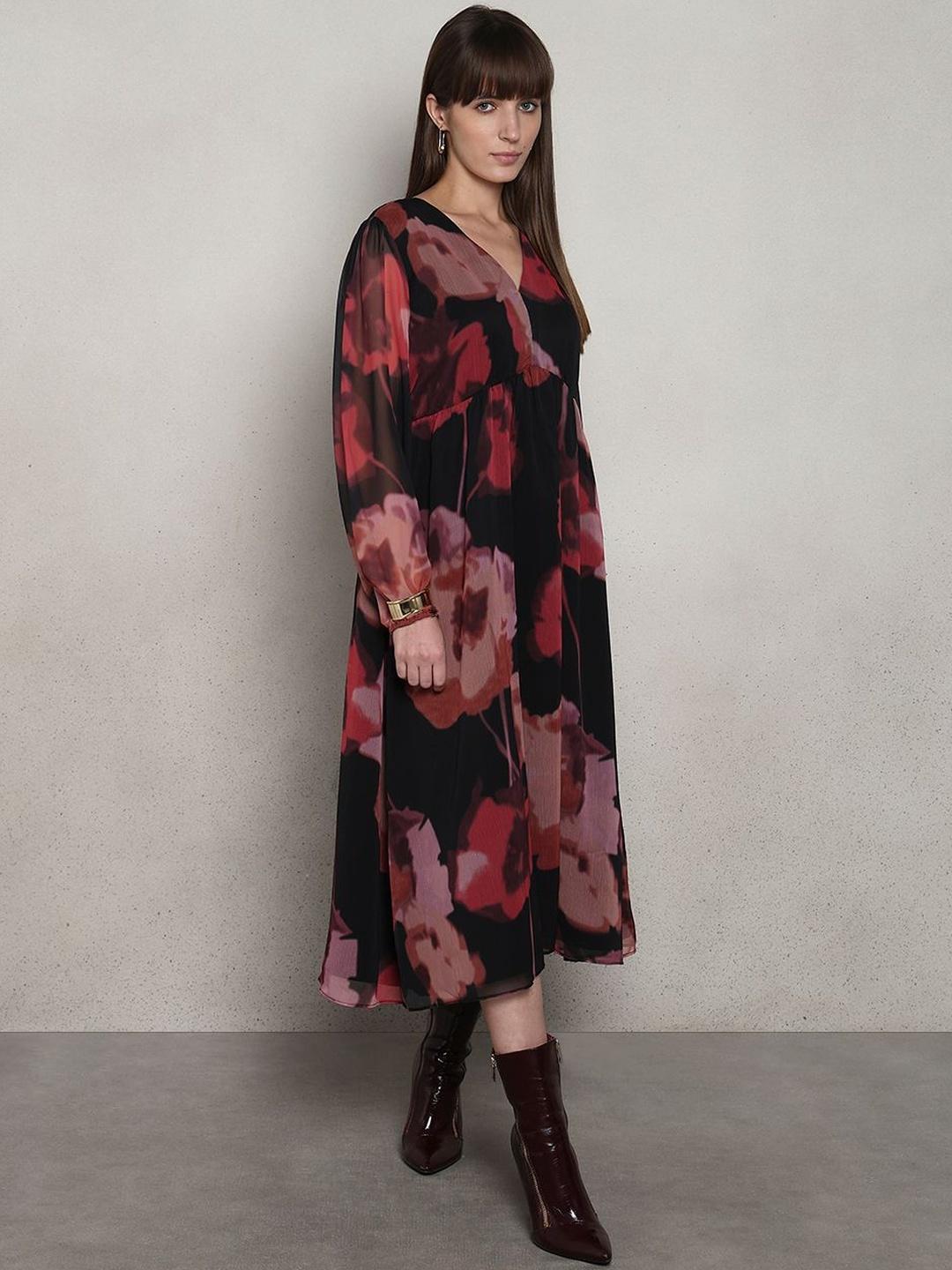 Buy Vero Moda Floral Print A Line Midi Dress - Dresses for Women ...