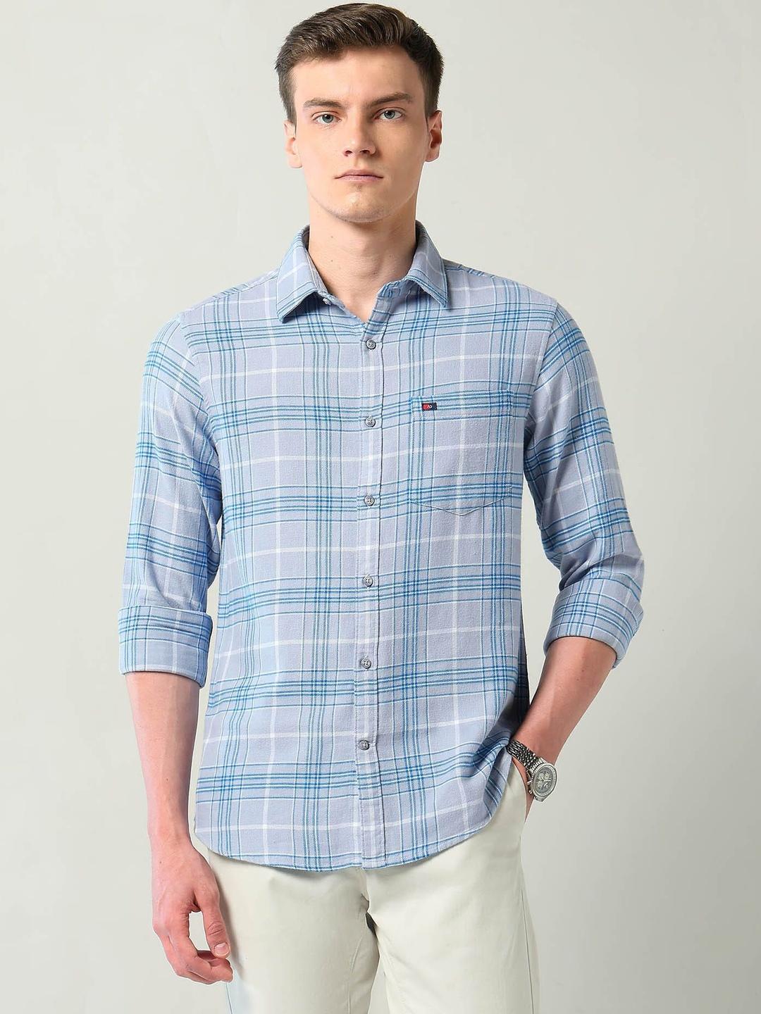 Buy AD By Arvind Men Slim Fit Checked Casual Shirt - Shirts for Men ...