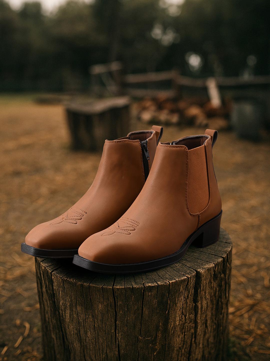 Buy The Roadster Lifestyle Co. Men Leather Block Heeled Chelsea Boots ...