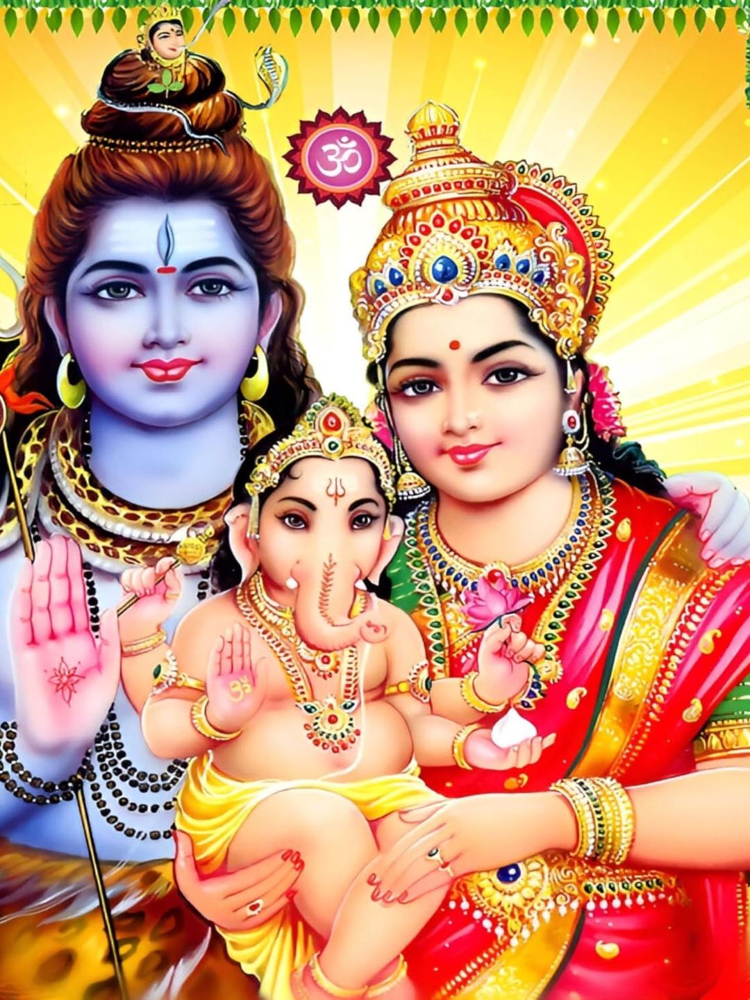 Buy Backdropon Blue & Red Lord Shiv Parivar Design Rectangular Backdrop ...