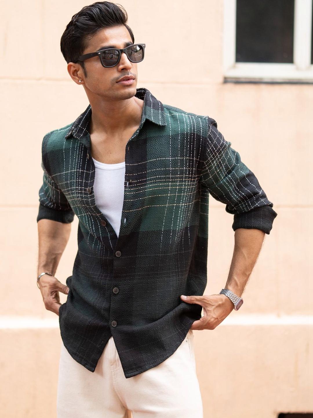 Buy Powerlook Men Tartan Checks Checked Casual Shirt - Shirts for Men ...