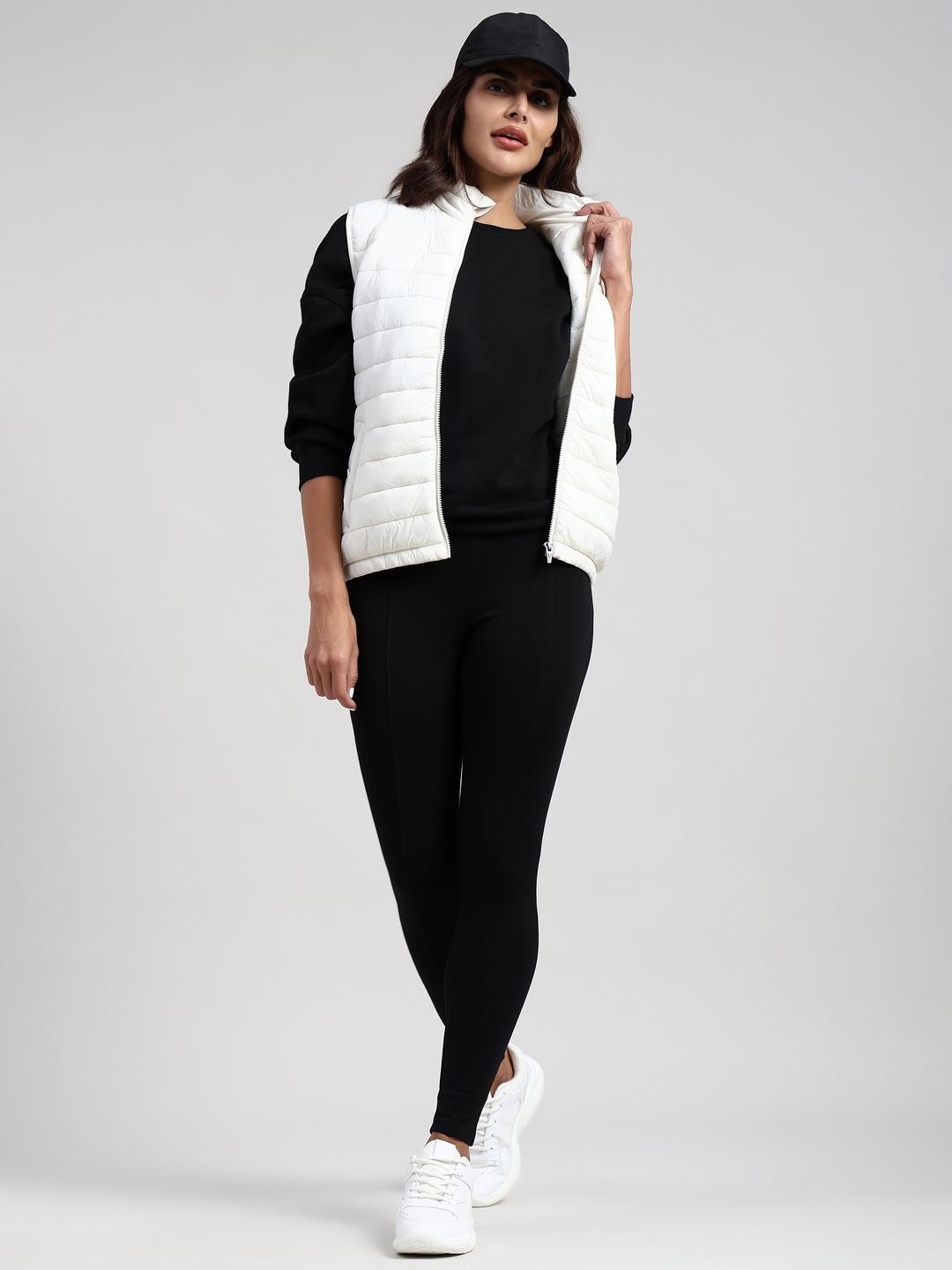 Buy Women Solid Sleeveless Functional Pocket Puffer Jacket - Jackets ...