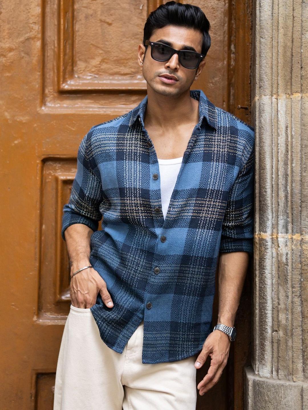 Buy Powerlook Men Tartan Checks Checked Casual Shirt - Shirts for Men ...