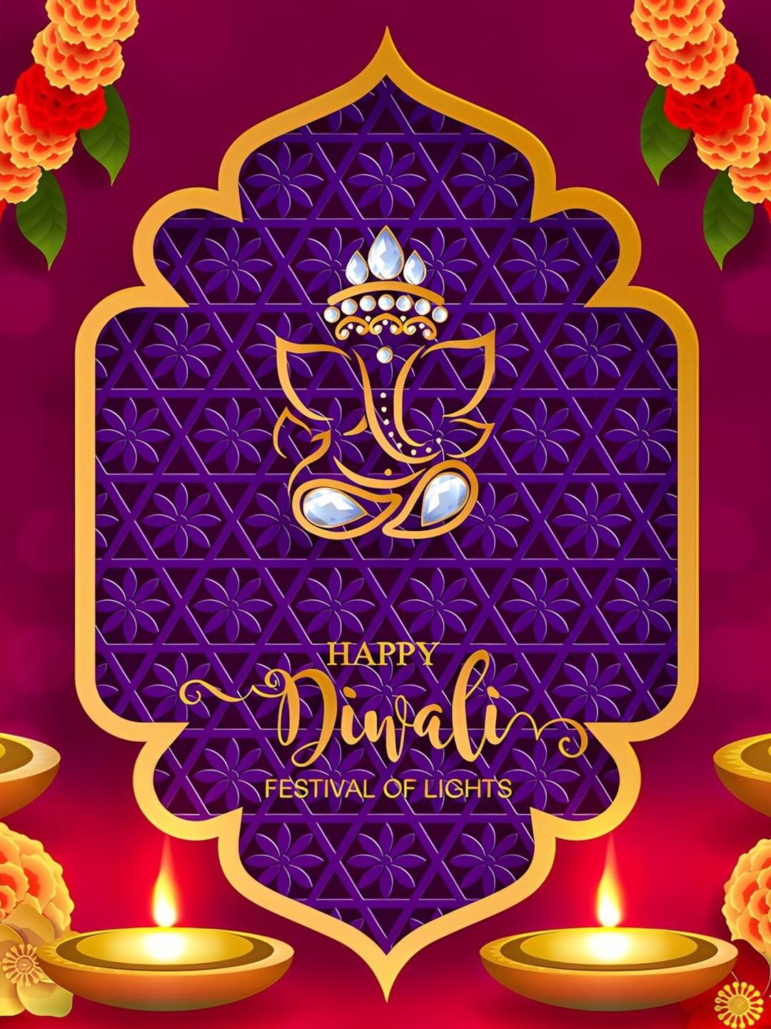 Buy Backdropon Blue Happy Diwali Festival Of Lights Design Rectangular ...