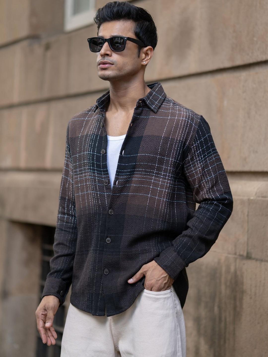 Buy Powerlook Men Tartan Checks Checked Casual Shirt - Shirts for Men ...