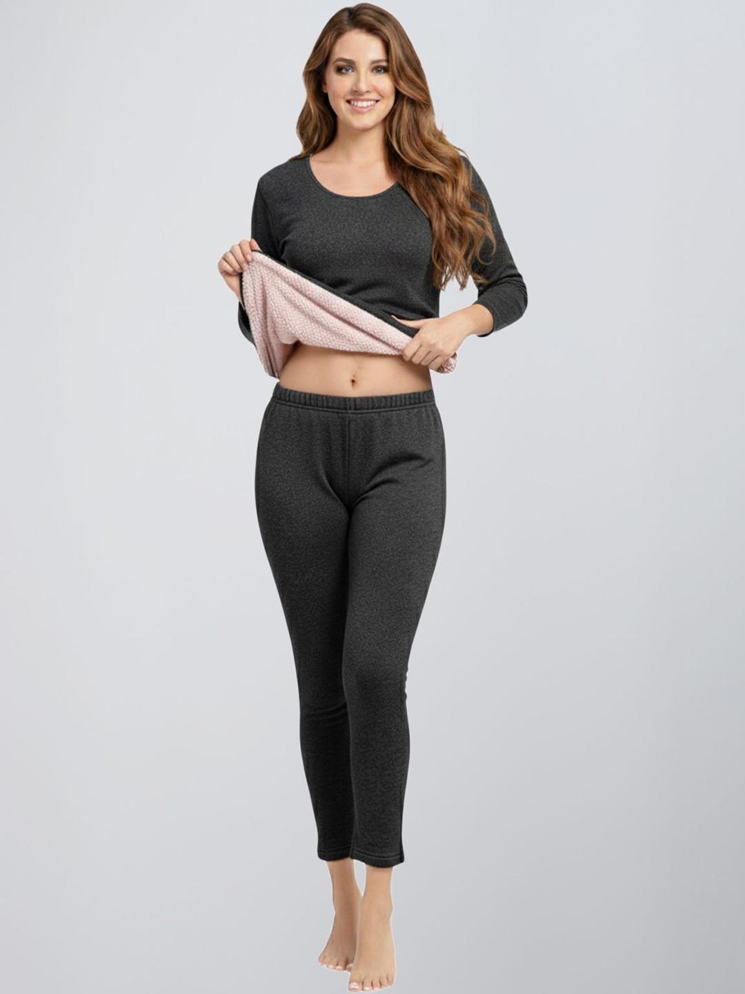 Buy Lux Cozi Cotton Round Neck Thermal Set - Thermal Set for Women ...