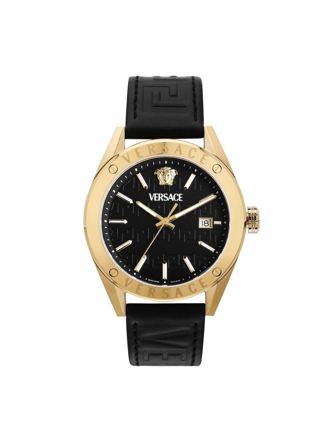 Buy Versace Men Dial & Leather Straps Analogue Date Aperture Watch ...