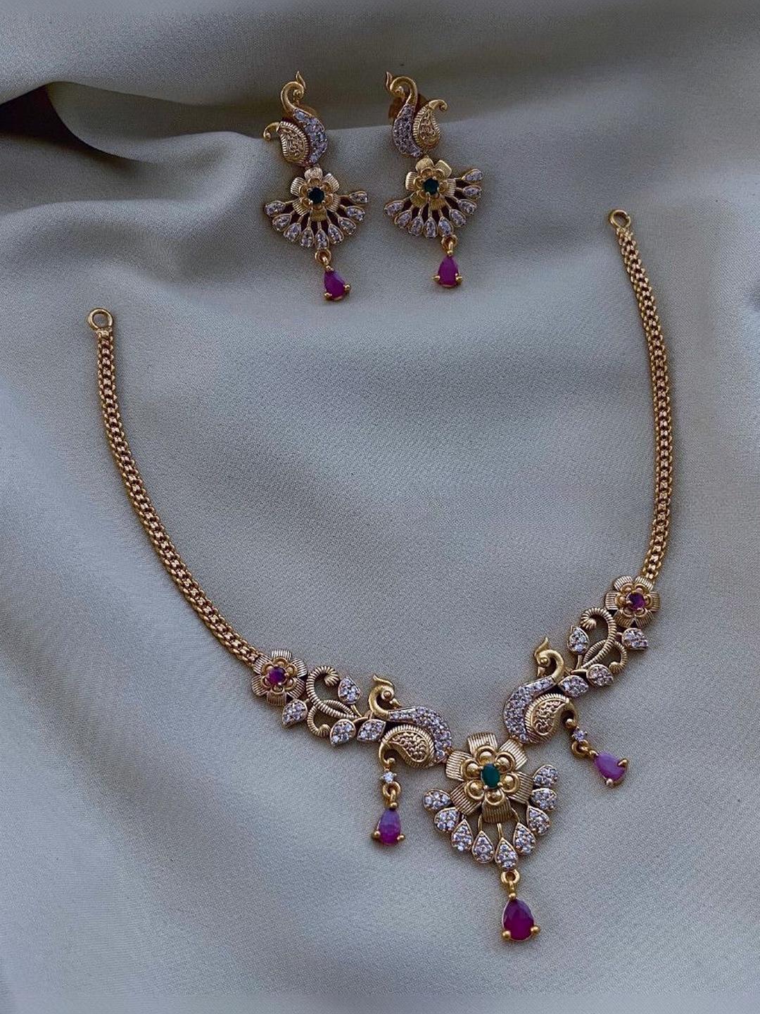 Buy Super Weston Gold Plated Stone Studded Jewellery Set - Jewellery ...