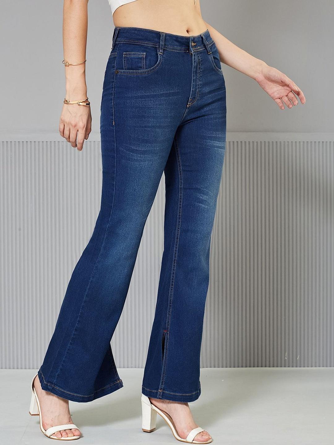 Buy Miss Chase Women Bootcut Mid Rise Light Fade Stretchable Jeans ...