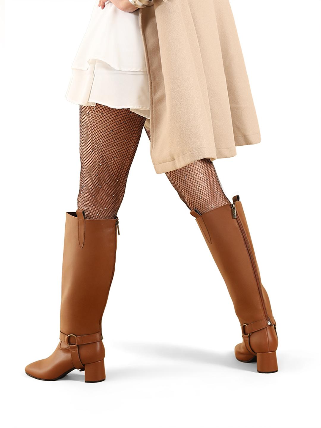 Buy Yoho Women 2 In 1 Leather Finish Detachable Ankle To Knee Design ...