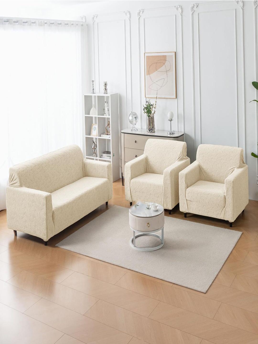 Buy HOUSE OF QUIRK Jacquard Fabric 220 GSM 3 Seater +1 Seater +1 Seater ...