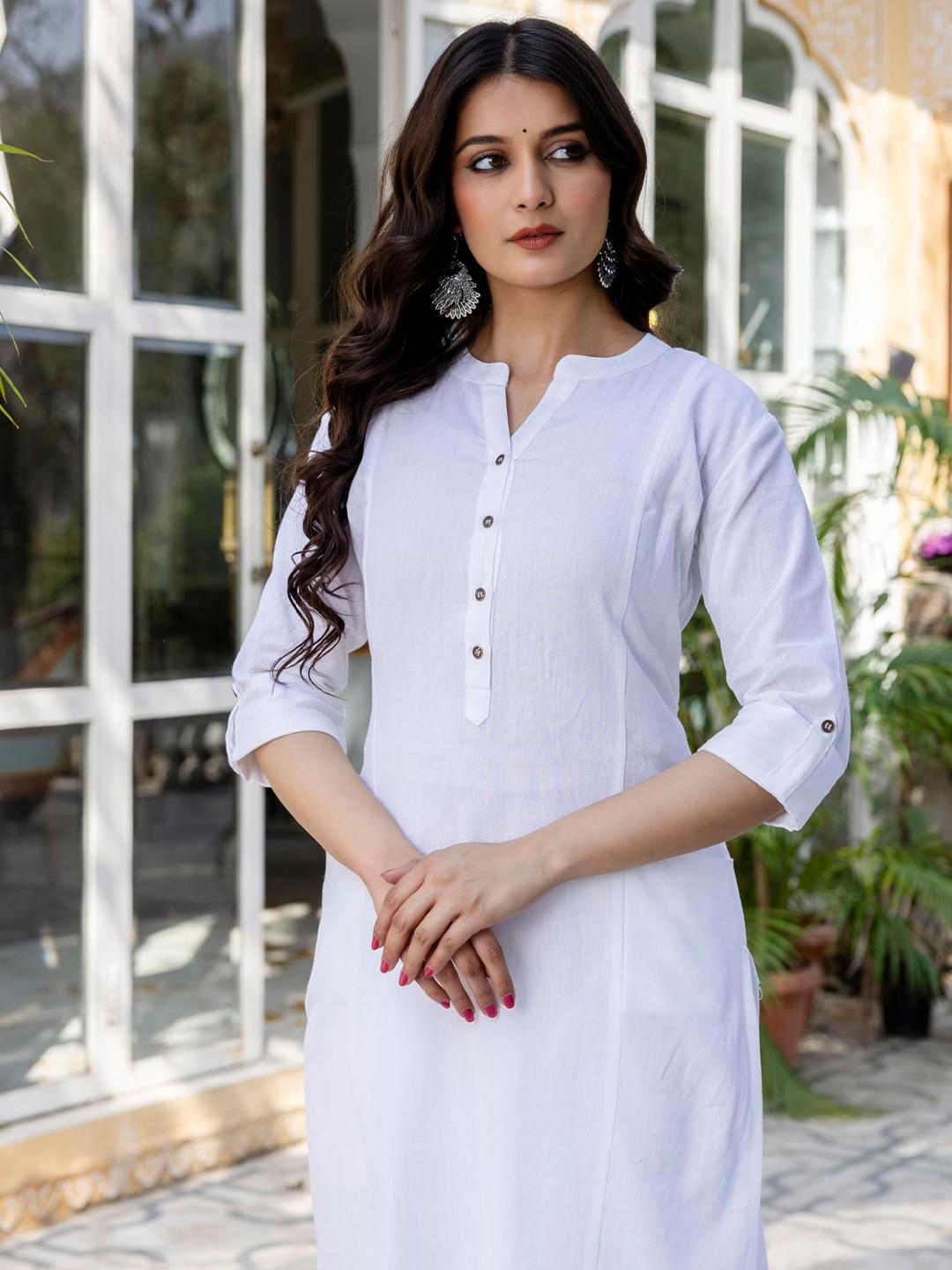 Buy Pistaa Women Regular Pure Cotton Kurta With Palazzos - Kurta Sets ...