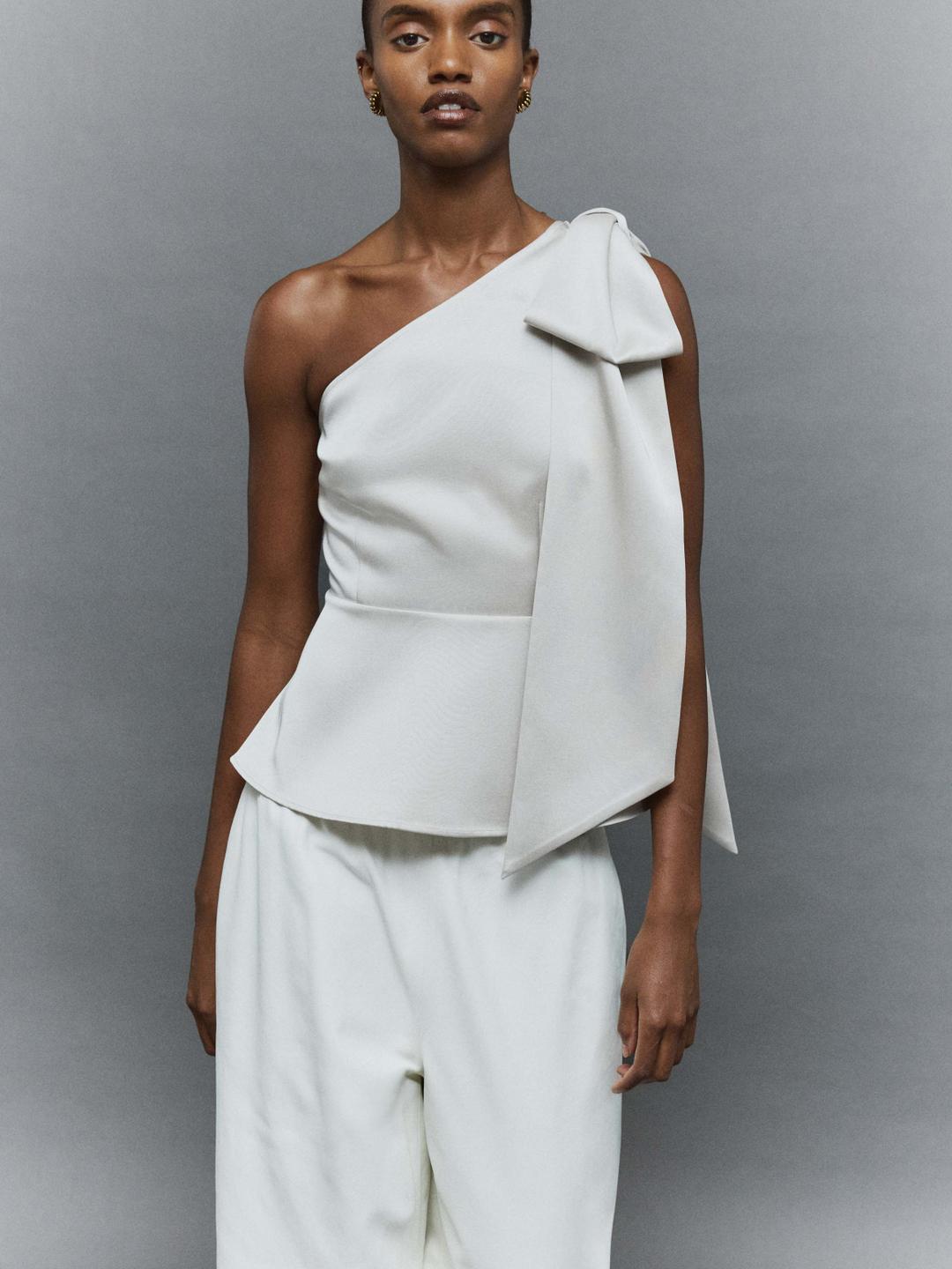 Buy H&M Bow Detail One Shoulder Top - Tops for Women 37631963 | Myntra