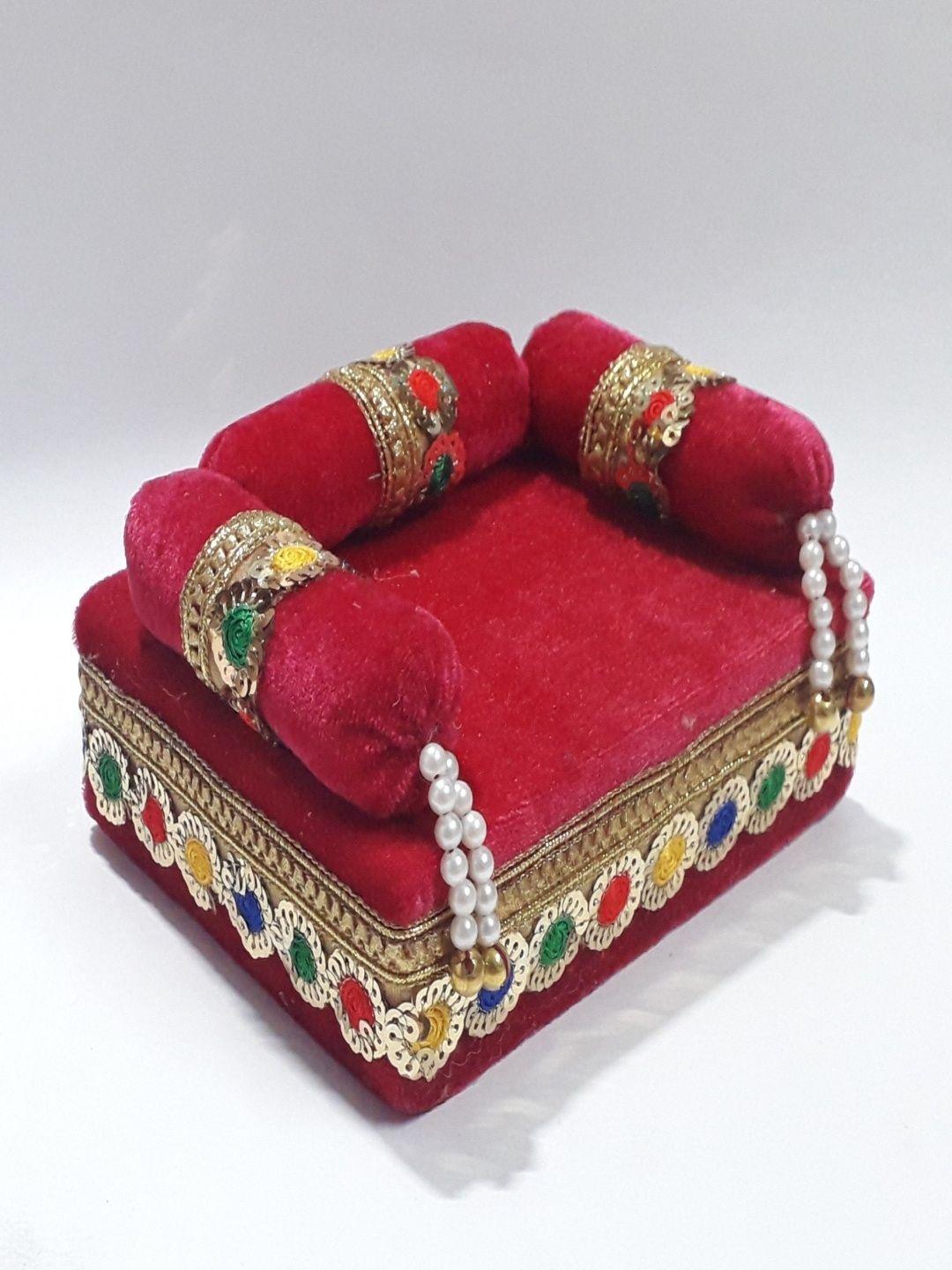 Buy R D Handicraft Red Handicraft Laddu Gopal Ji Singhasan - Festive ...