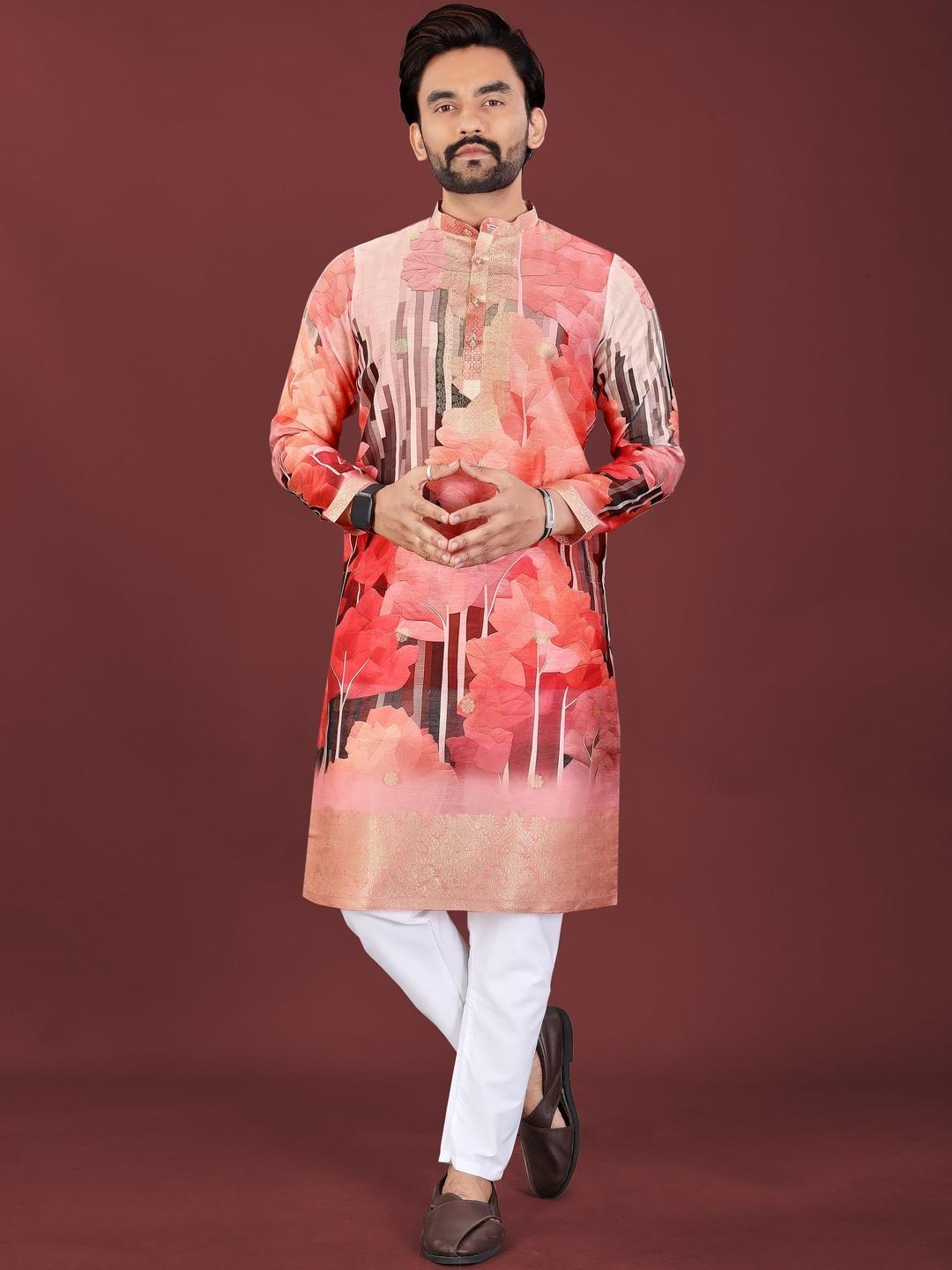 Buy CHARLOTTE GRACIOUS Men Floral Printed Indie Florals Kurta - Kurtas ...