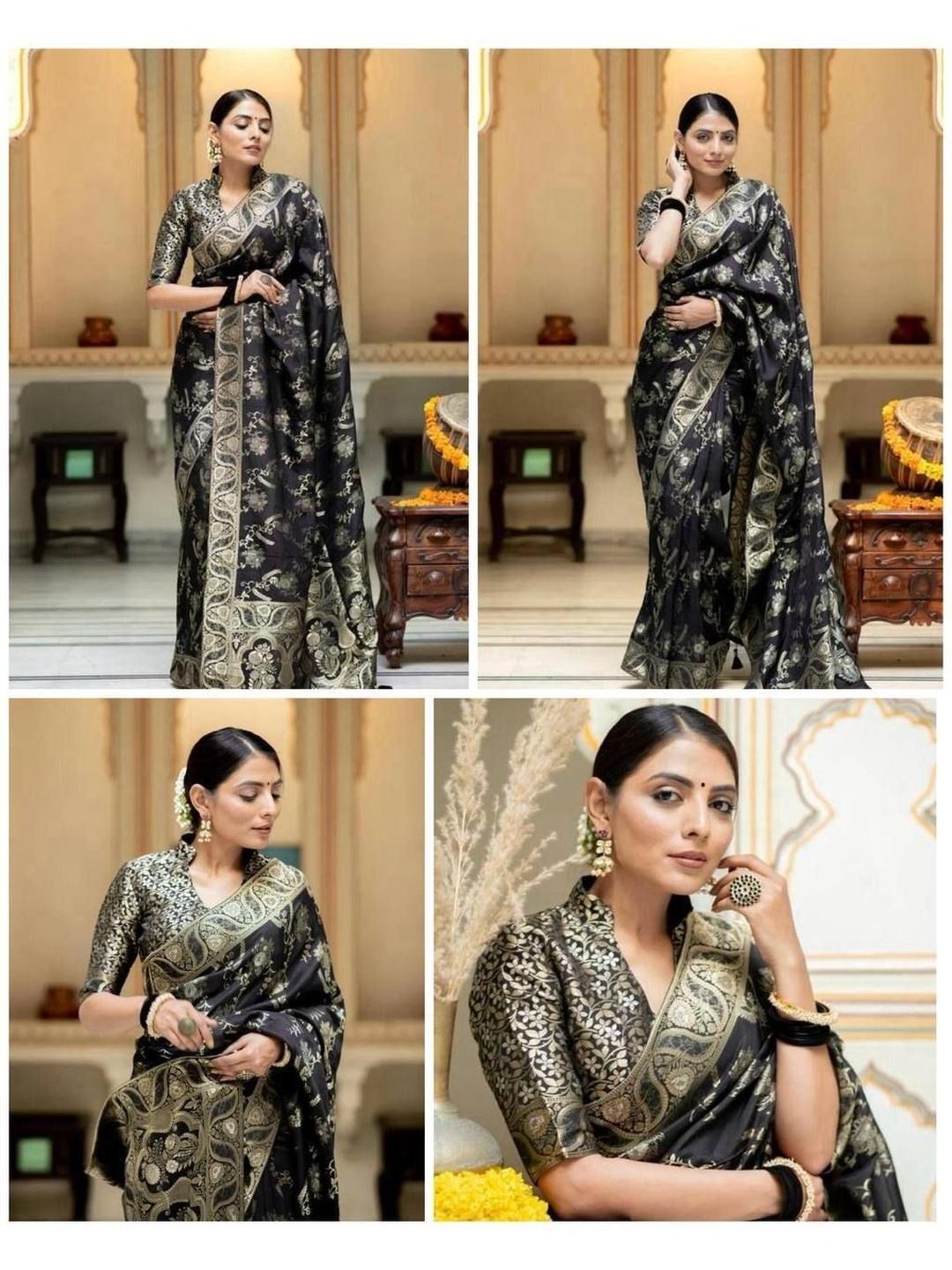 Buy ZARA STAR Ethnic Motifs Zari Art Silk Heavy Work Banarasi Saree ...