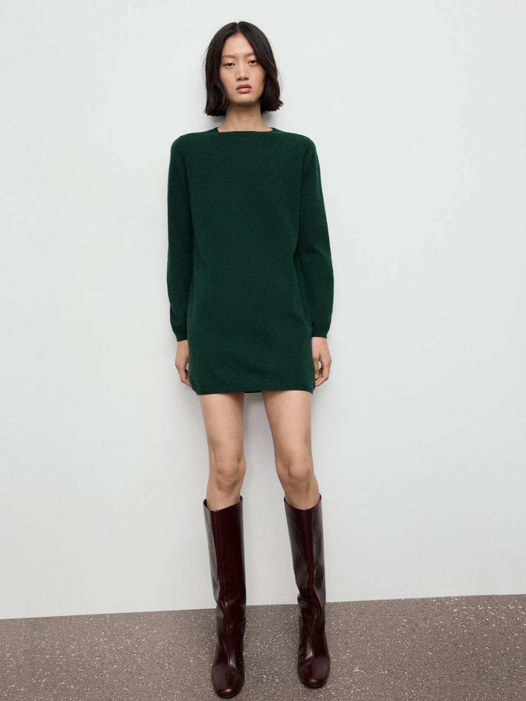 Buy MANGO Round Neck Mini Jumper Dress - Dresses for Women 37530794 ...