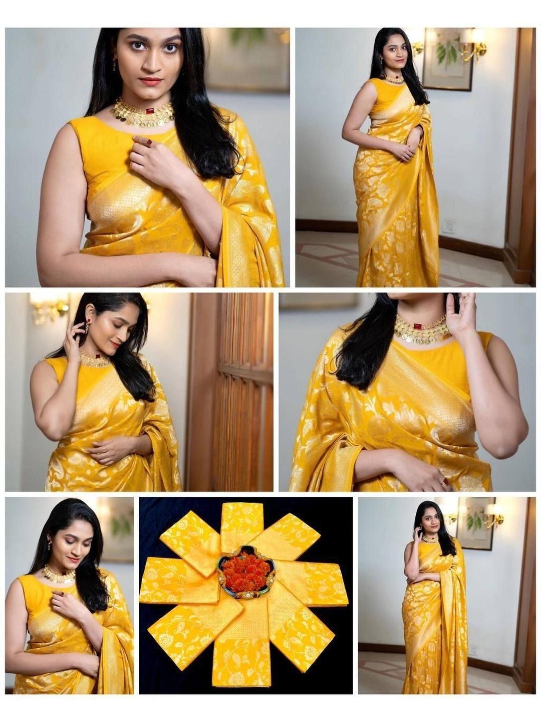 Buy ZARA STAR Woven Design Zari Art Silk Banarasi Saree - Sarees for ...