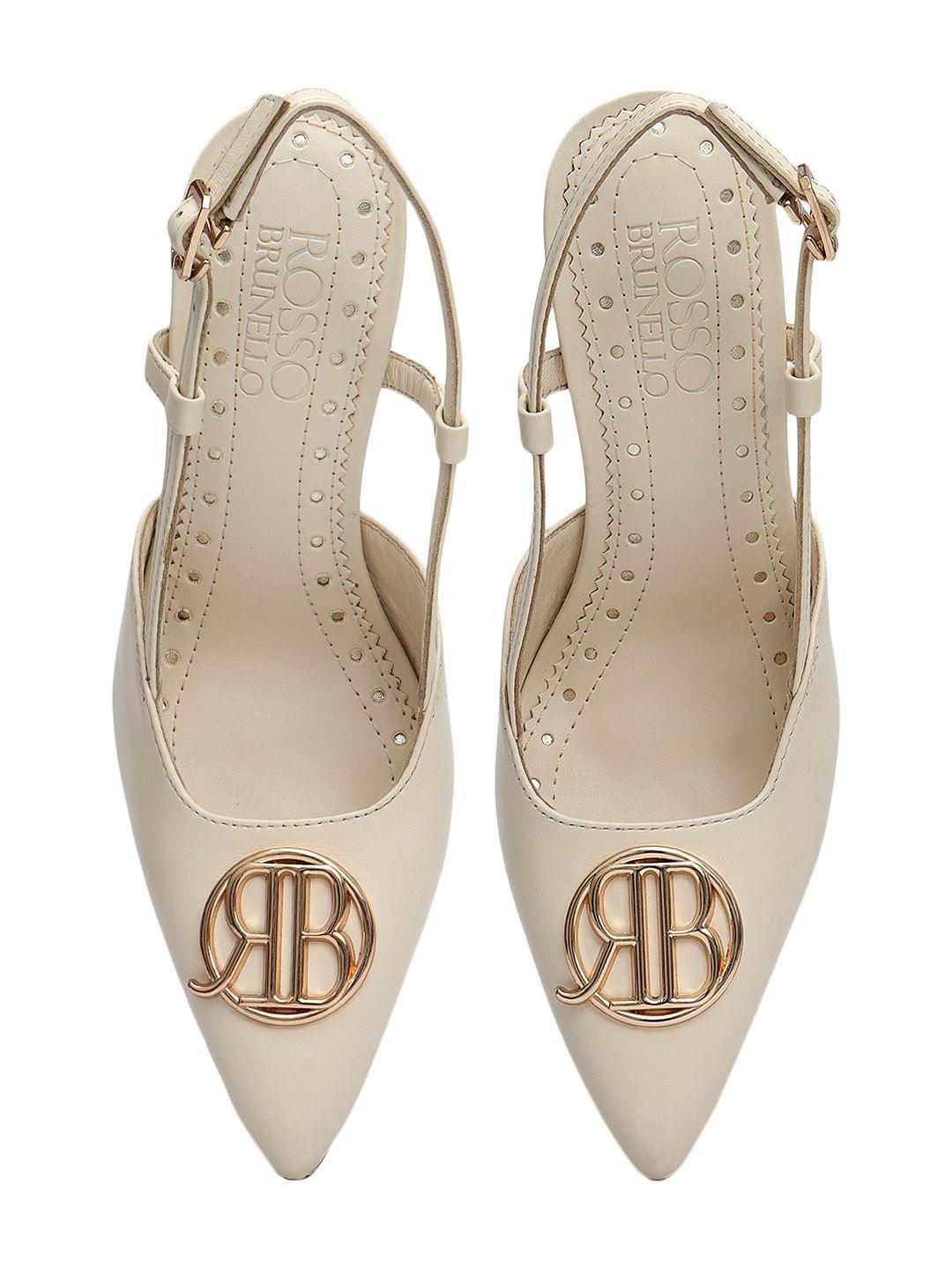 Buy ROSSO BRUNELLO Leather Stiletto Pumps With Buckles - Heels for ...