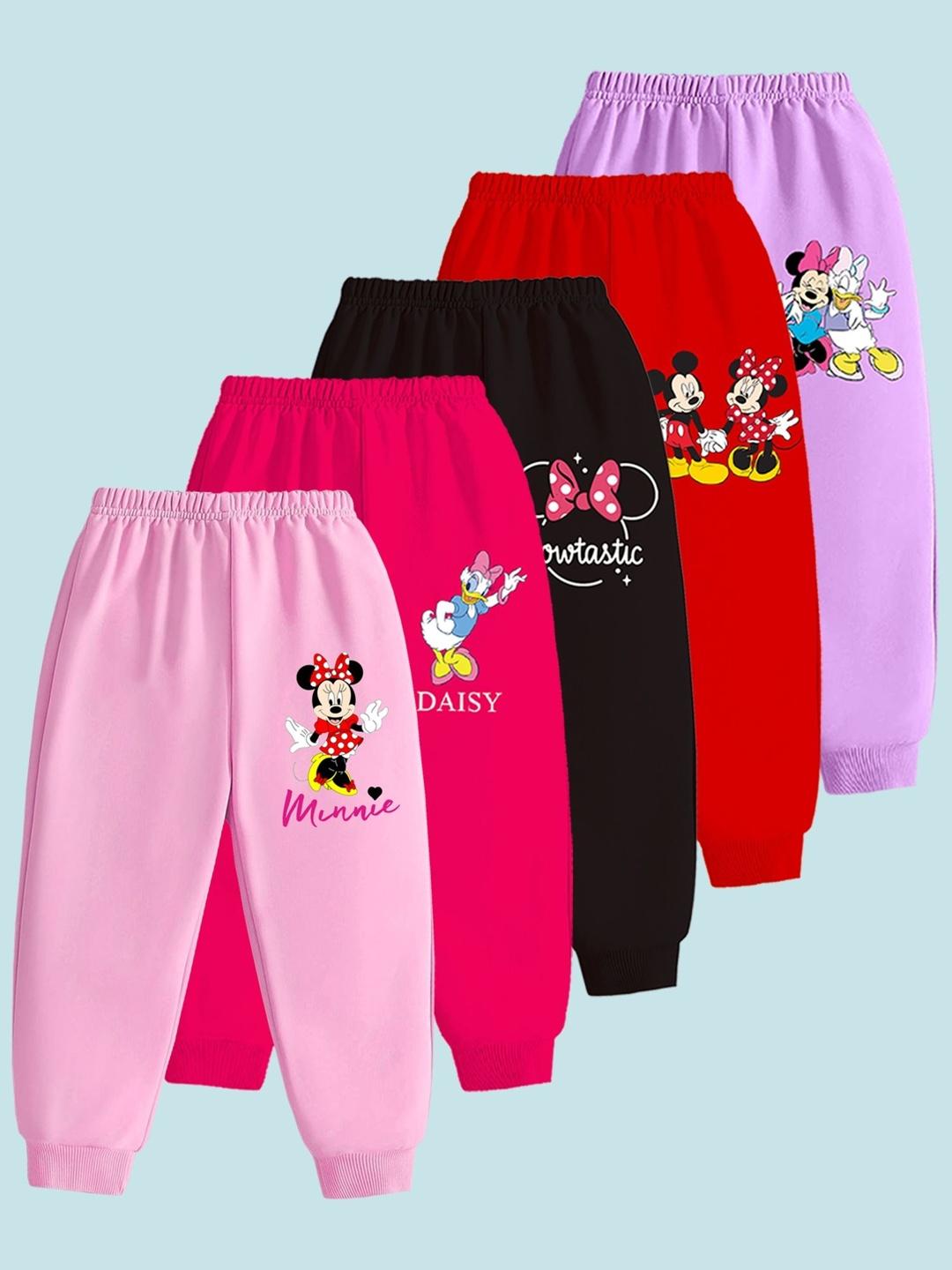 Buy YK Disney Girls Pack Of 5 Printed Track Pants - Track Pants for ...