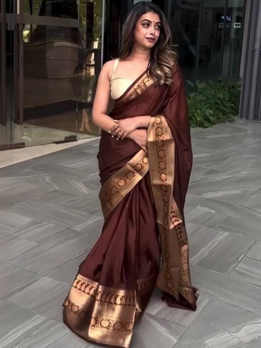 Buy Rajni Rayon Woven Design Zari Silk Blend Handloom Saree - Sarees ...