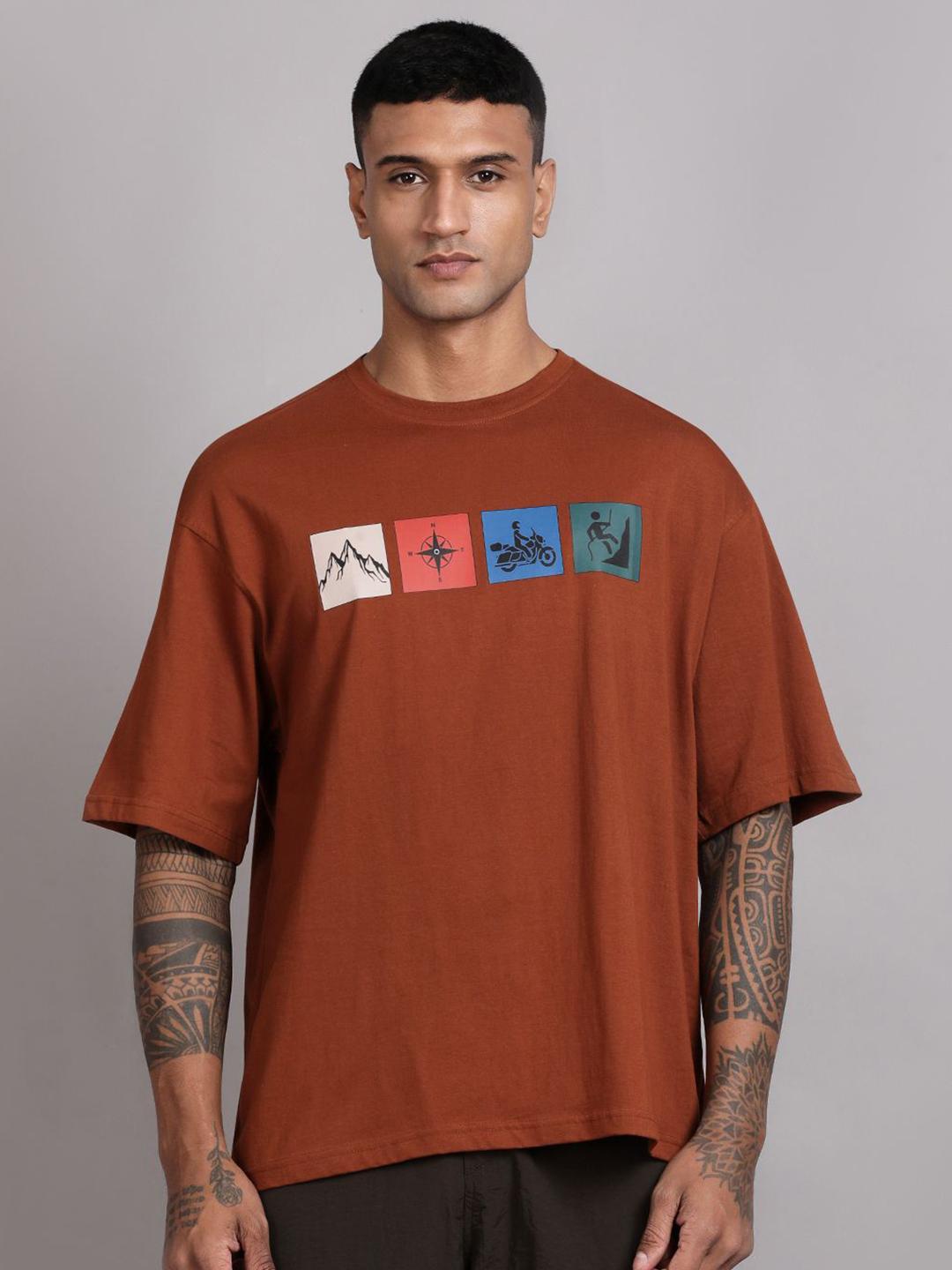 Buy The Roadster Lifestyle Co. Graphic Printed Relaxed Fit Drop ...