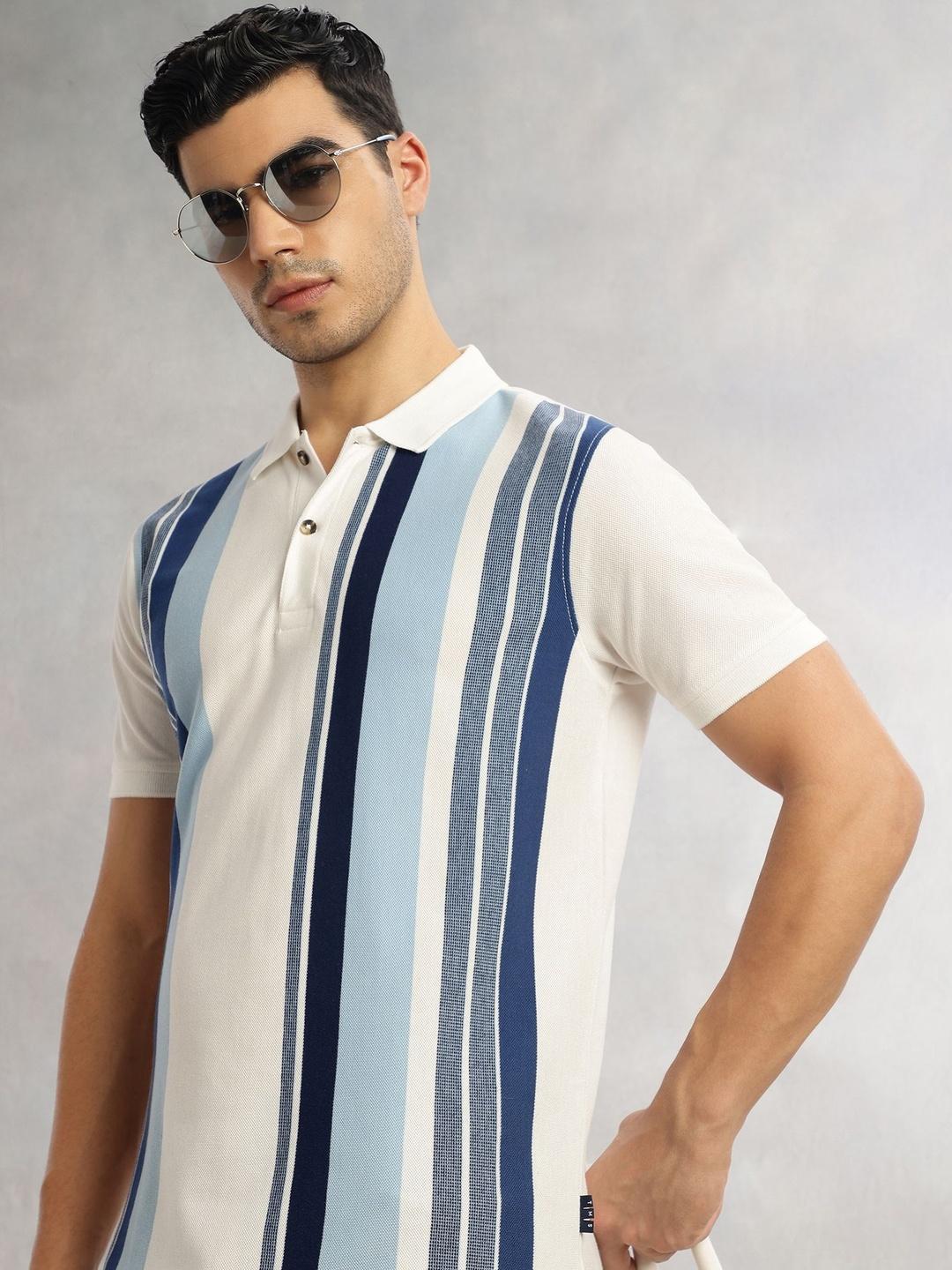 Buy Thomas Scott Men Striped Polo Collar T Shirt - Tshirts for Men ...