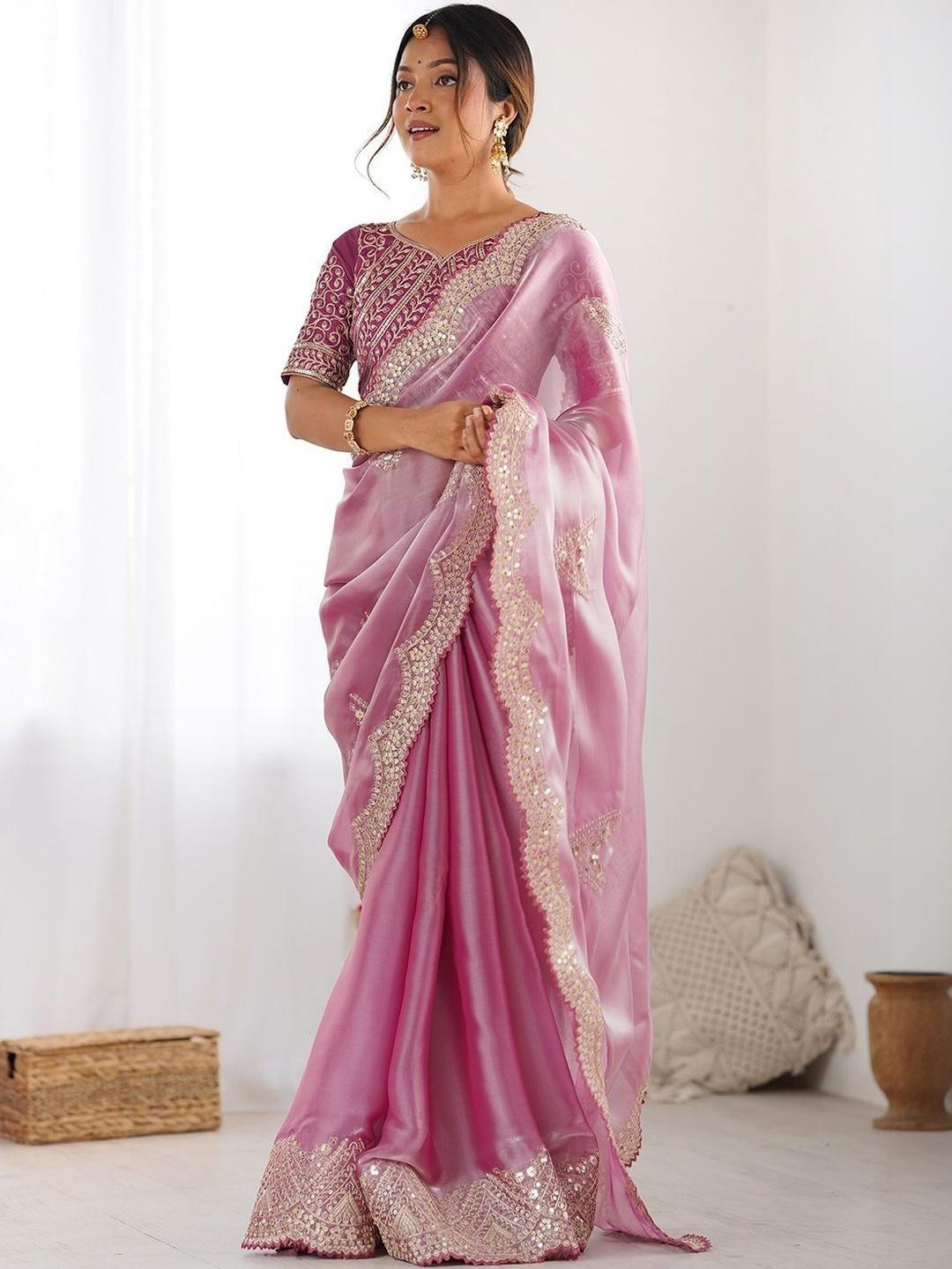 Buy GEN Z TRENDS Embellished Organza Saree - Sarees for Women 37816953 ...
