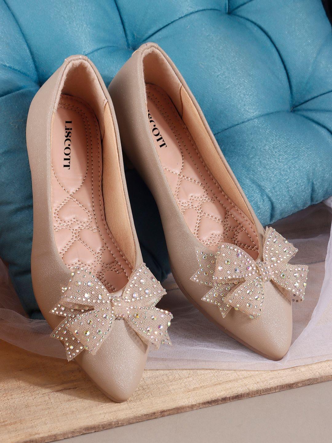 Buy Liscott Women Western Embellished Textured Ballerinas - Ballerinas ...