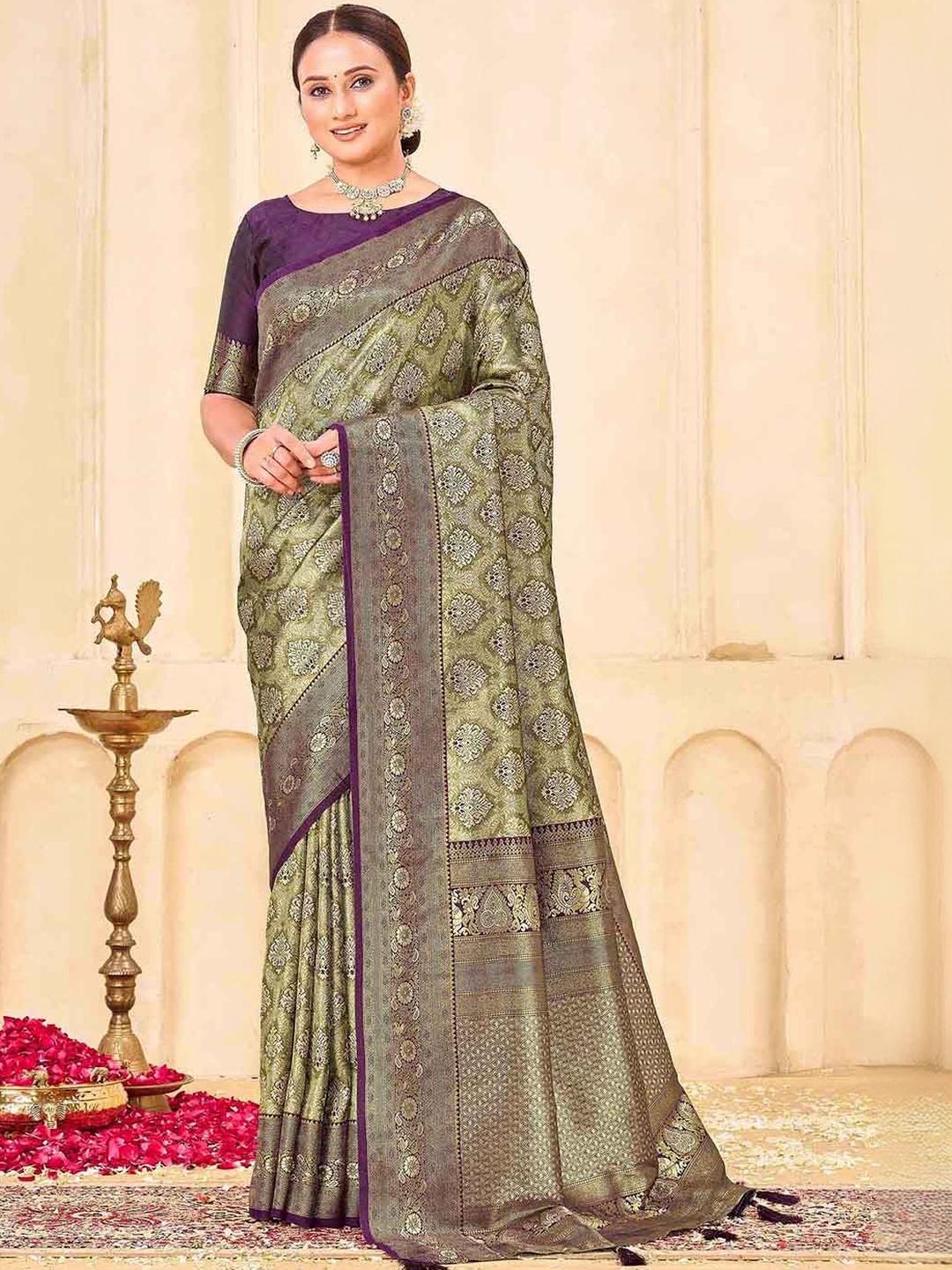 Buy Satrani Woven Design Zari Art Silk Saree - Sarees for Women ...