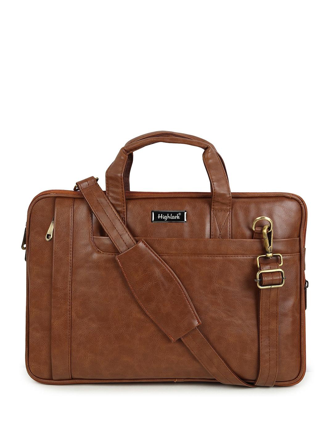 Buy Highlark Men Textured Messenger Laptop Bag With Multiple Organisers ...