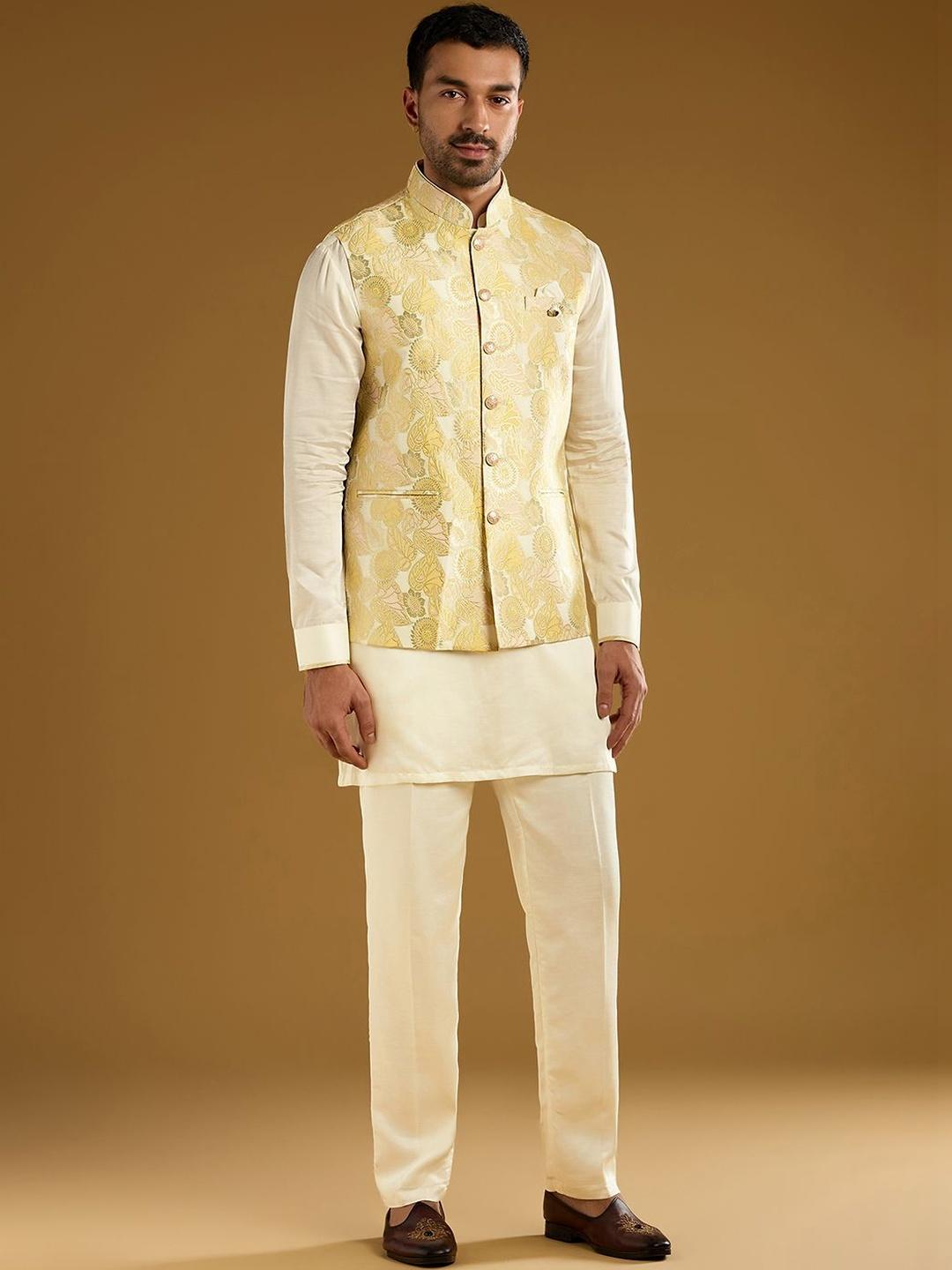 Buy KALKI Fashion Men Regular Kurta With Trousers - Kurta Sets for Men ...