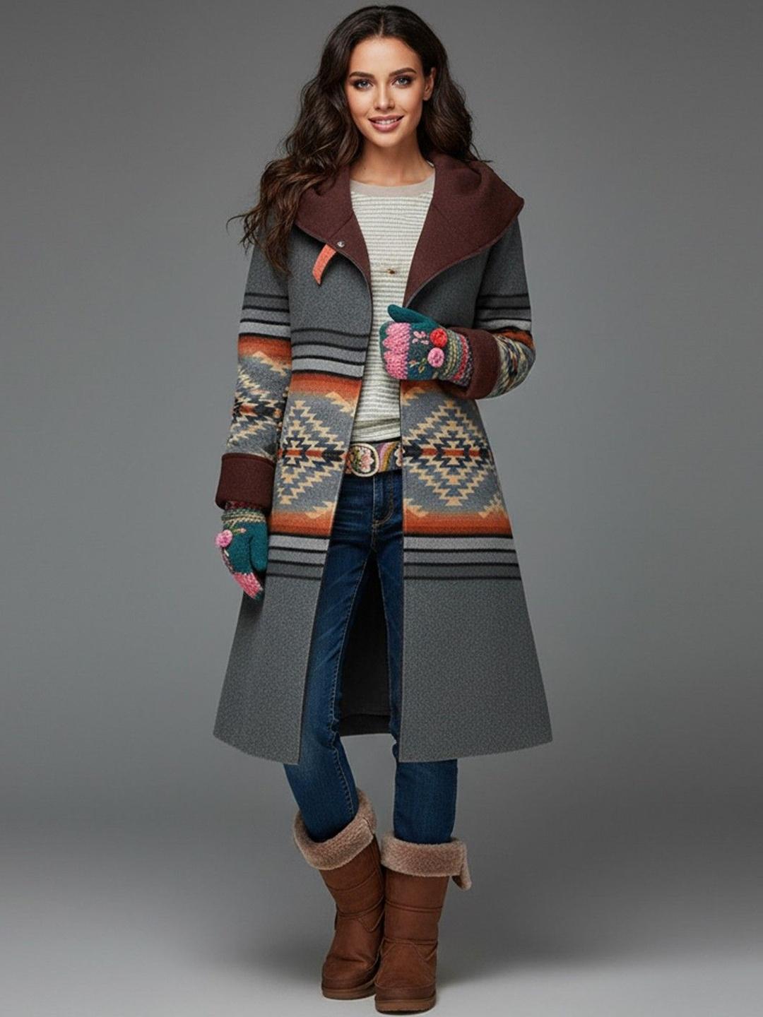 Buy Bebe Tribal Print Maxi Coat - Coats for Women 37819286 | Myntra