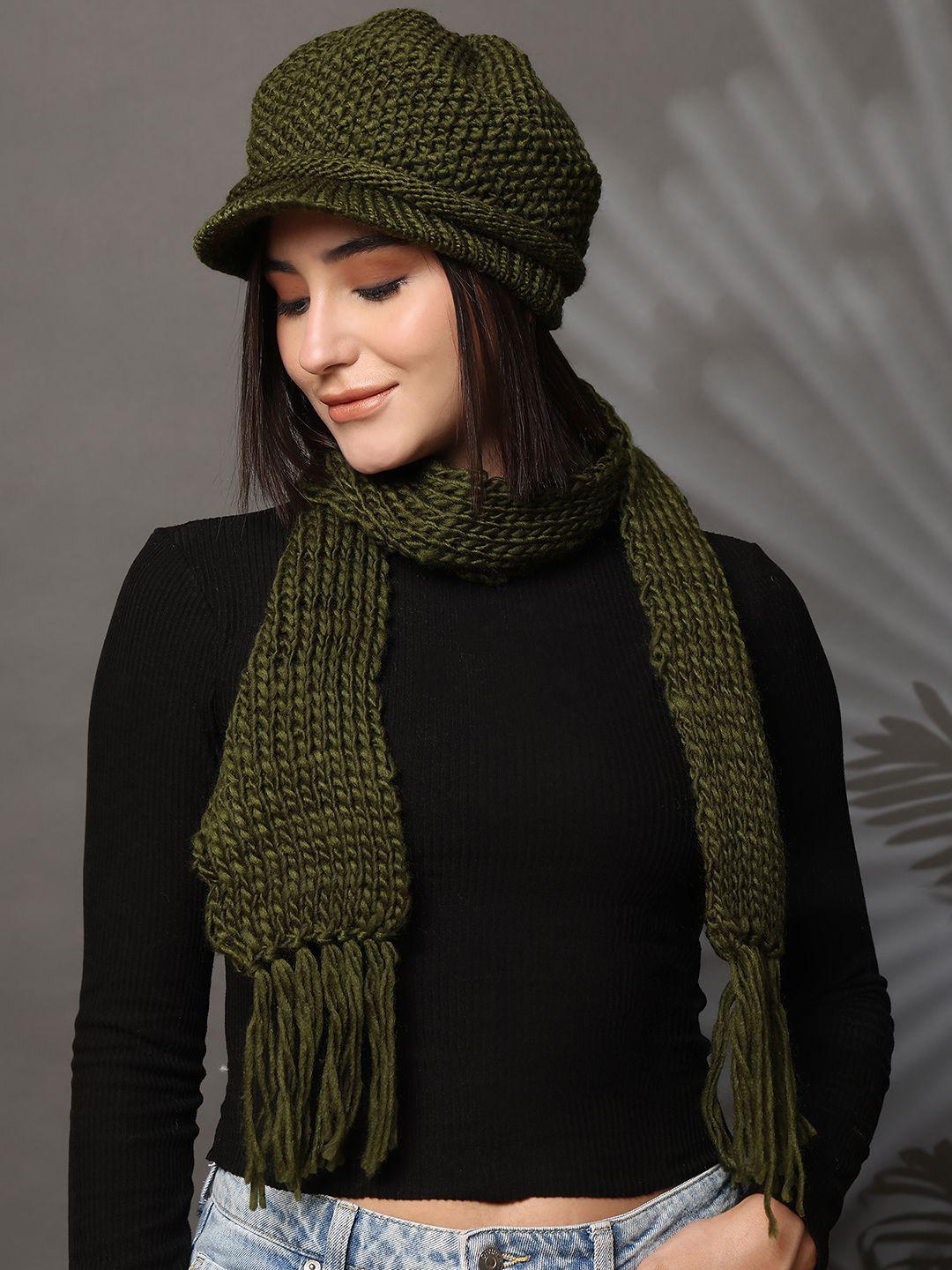 Buy LOOM LEGACY Women Self Design Stole With Cap For Cold Weather With ...