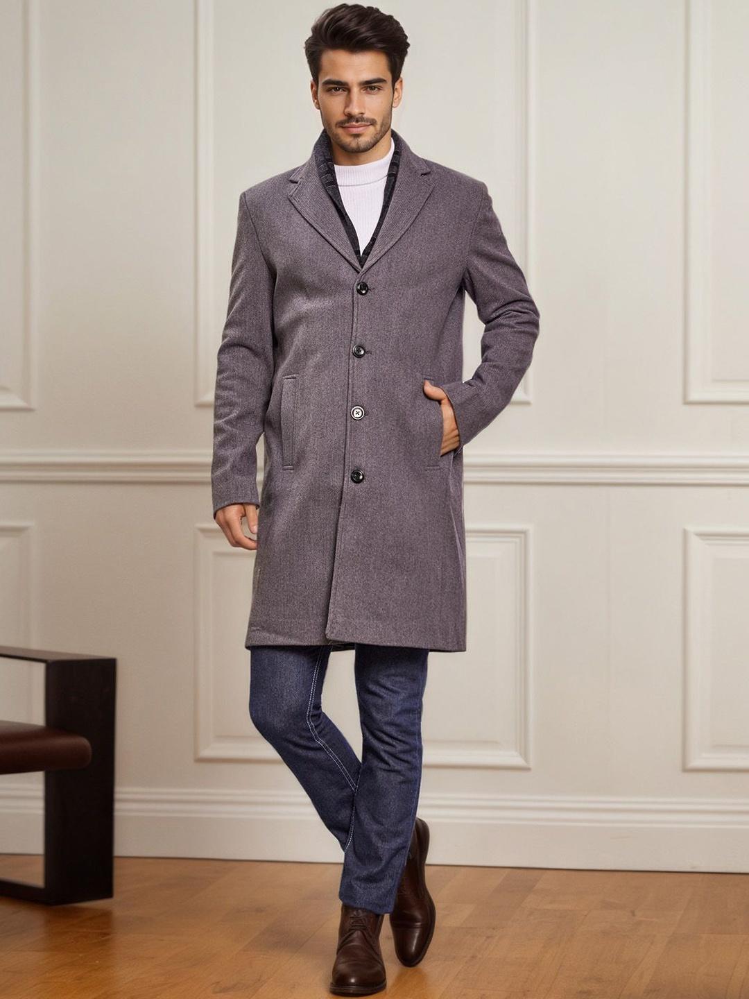 Buy Mast & Harbour Single Breasted Knee Length Overcoat - Coats for Men ...