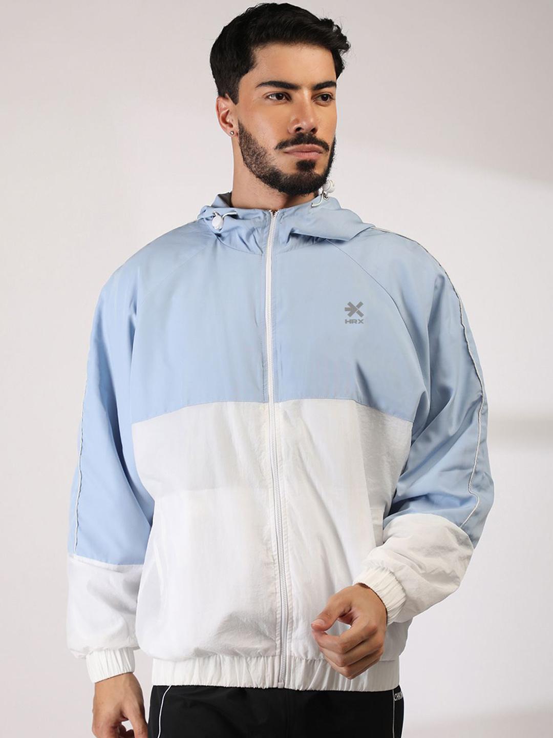 Buy HRX By Hrithik Roshan Men Hooded Colourblocked Windcheater Sporty ...