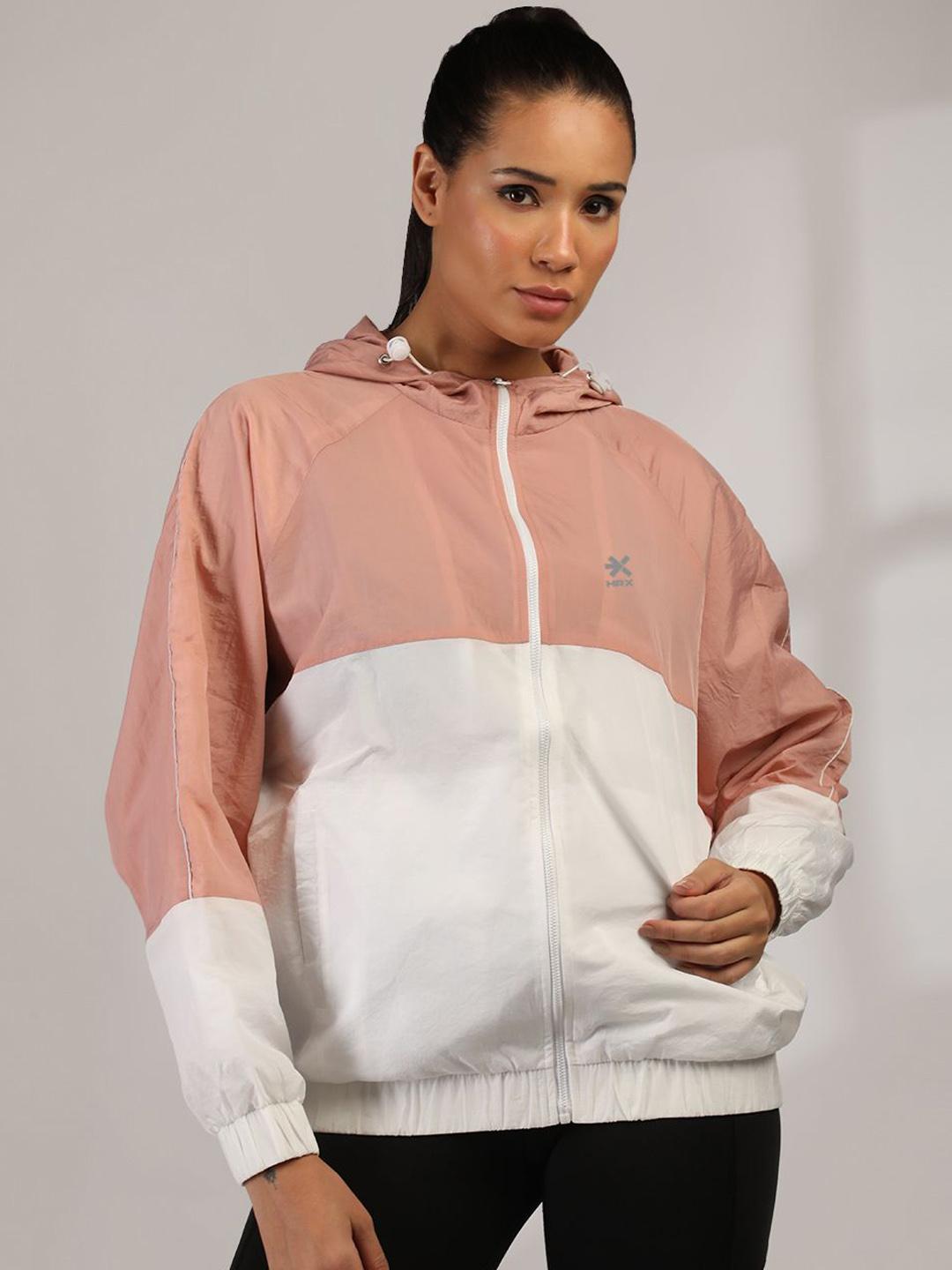 Buy HRX By Hrithik Roshan Women Hooded Colourblocked Windcheater Sporty ...