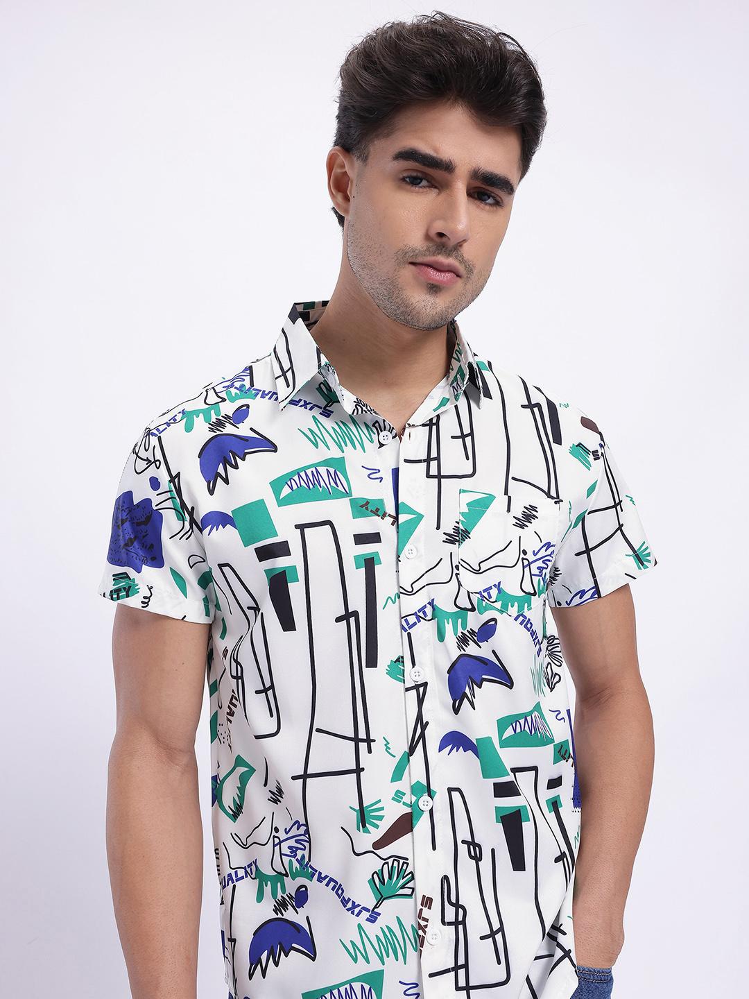 Buy StyleCast X Revolte Abstract Printed Regular Fit Casual Shirt ...